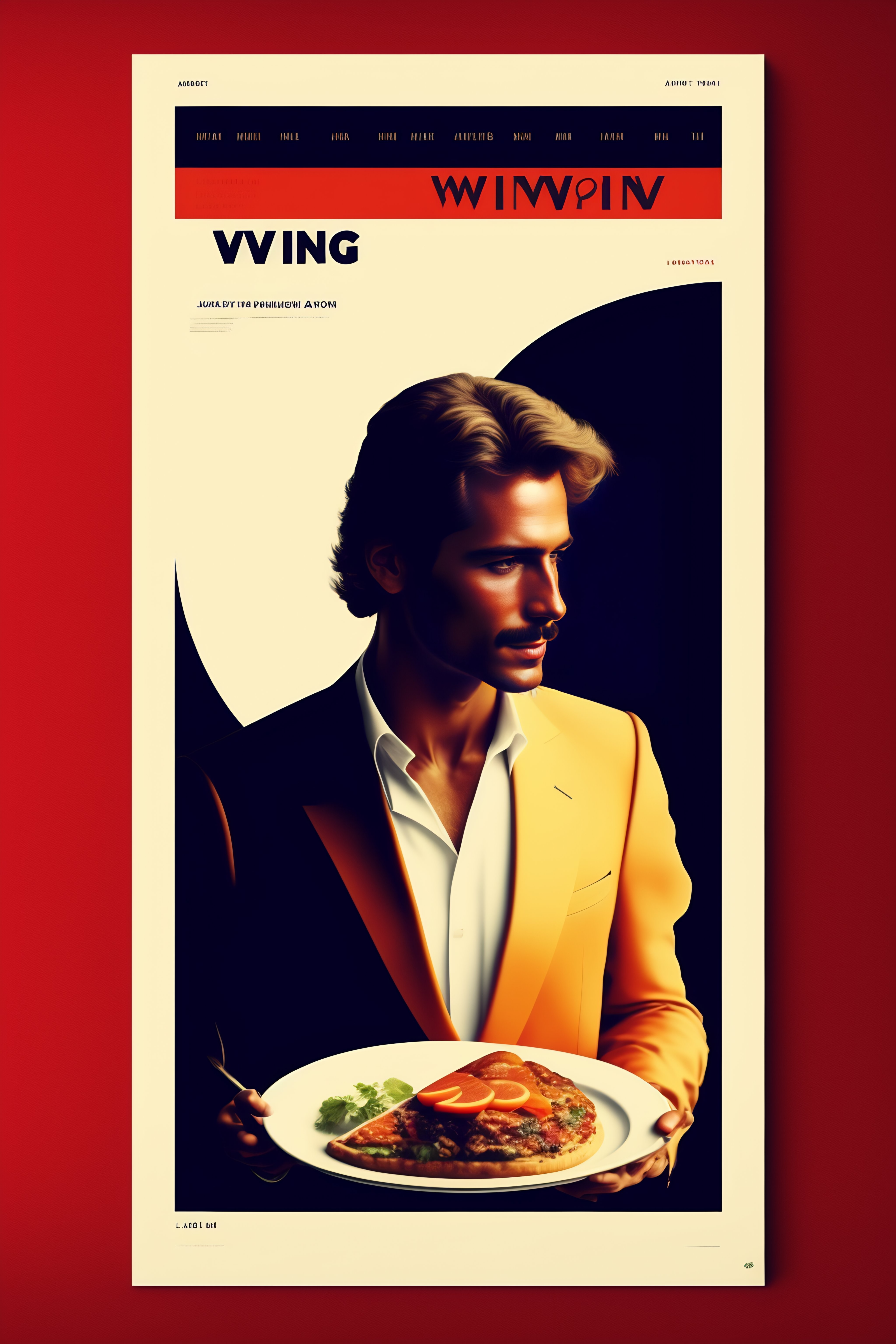 Lexica - Aword winning poster design from the 80's , a man standing and ...