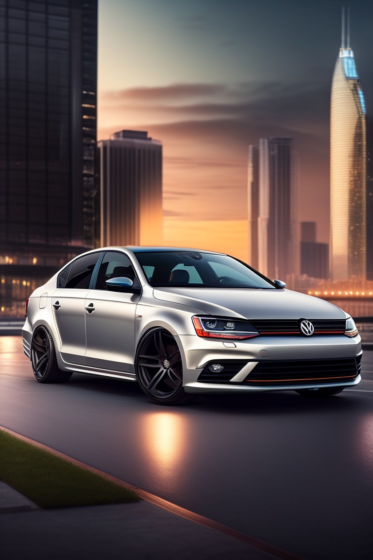 Lexica - Vw jetta mk7, white color, gray rims, black roof, night city ...