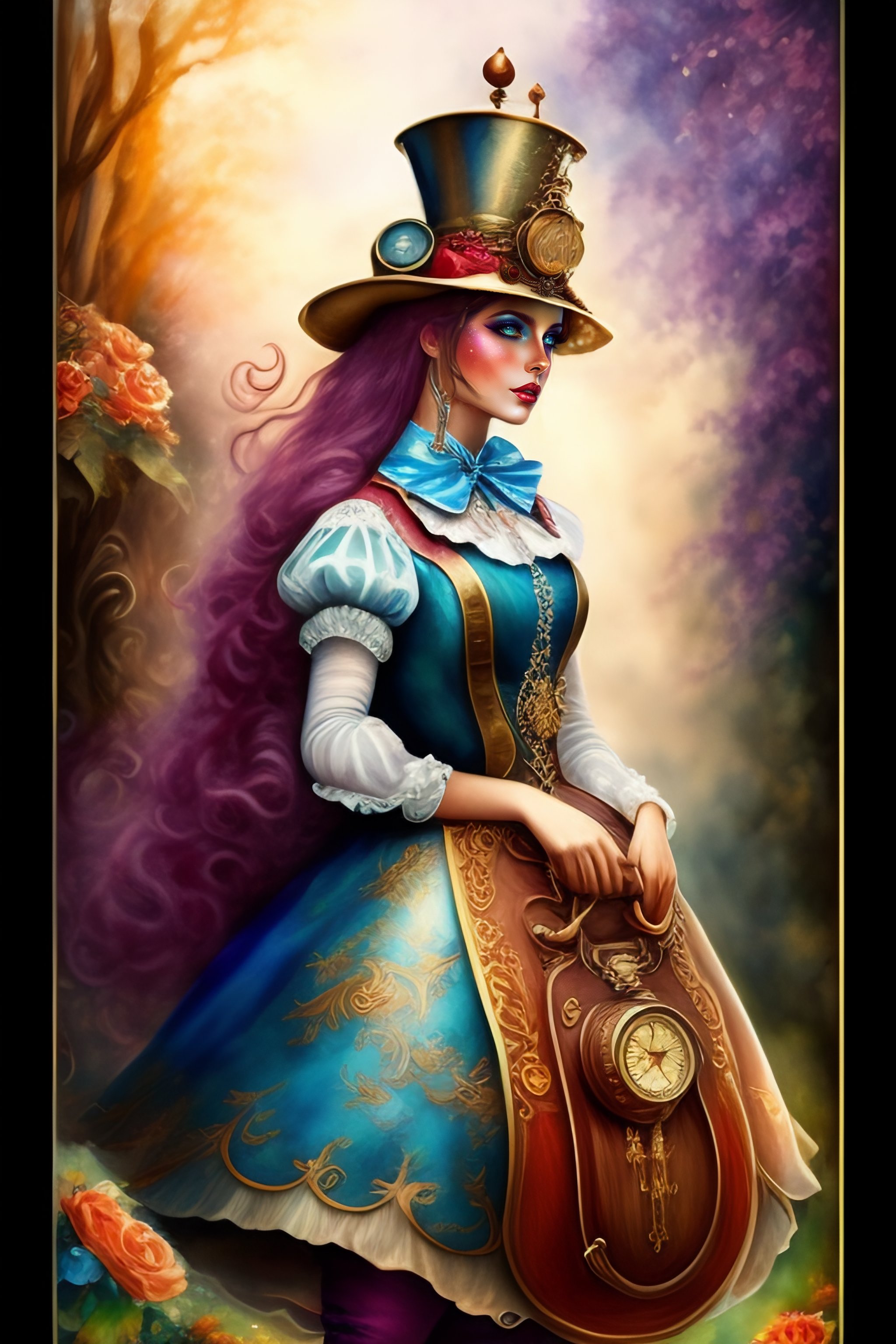 Steampunk Alice In Wonderland Art