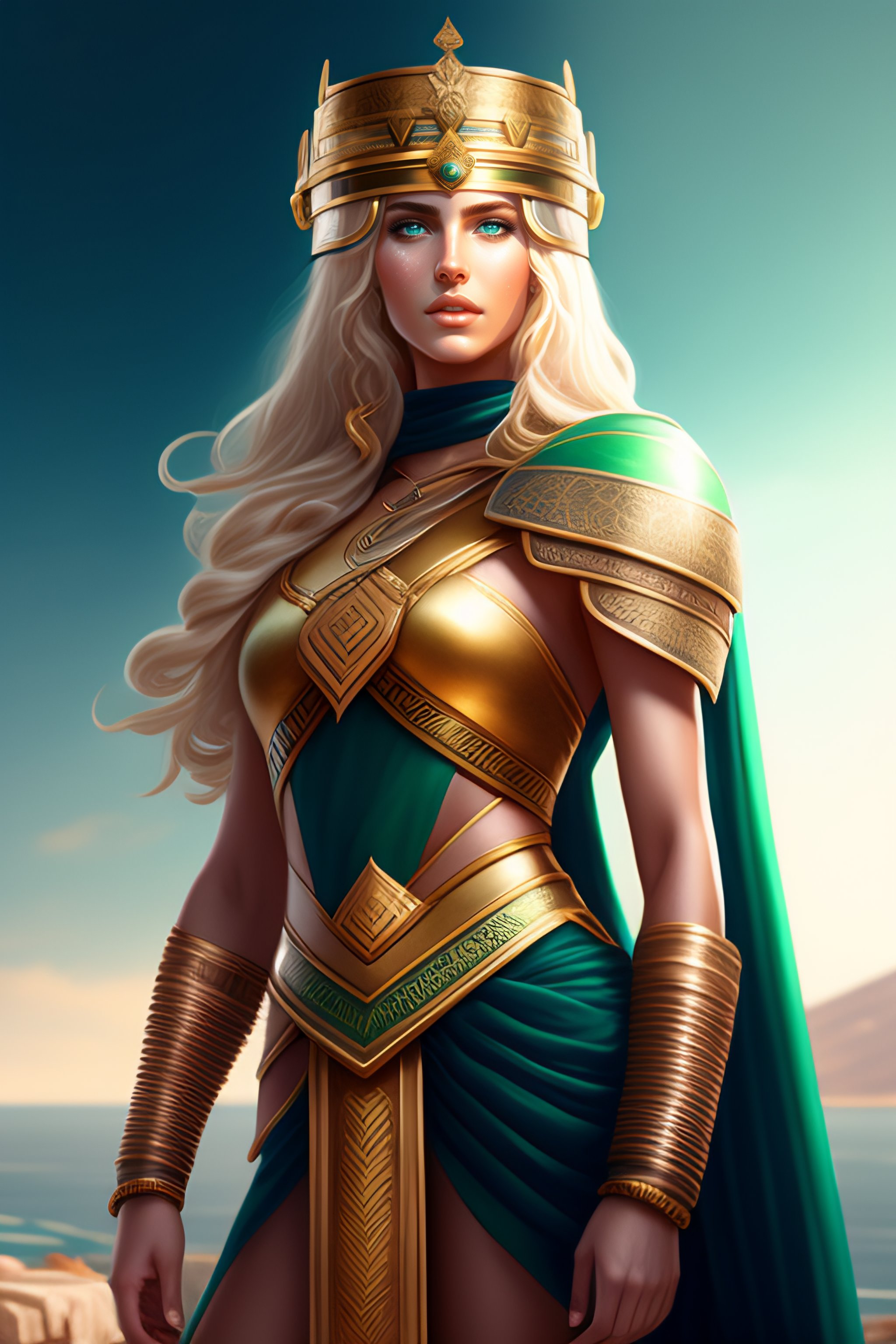 Lexica - Full body shot photo of Athena Pallada, greek goddess, small ...