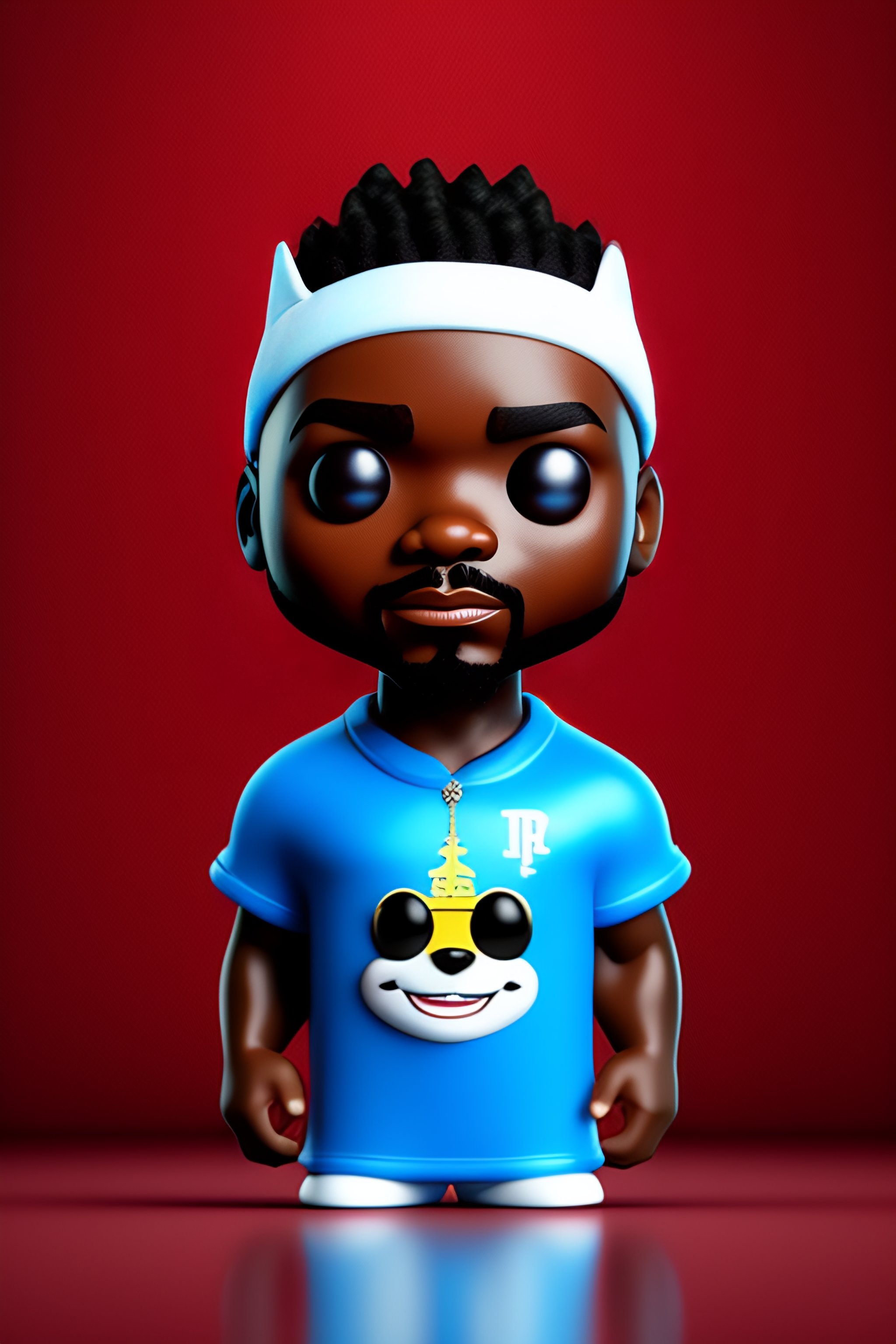 Lexica - 3d render of funko pop rappers light guy blue eyes a little ...