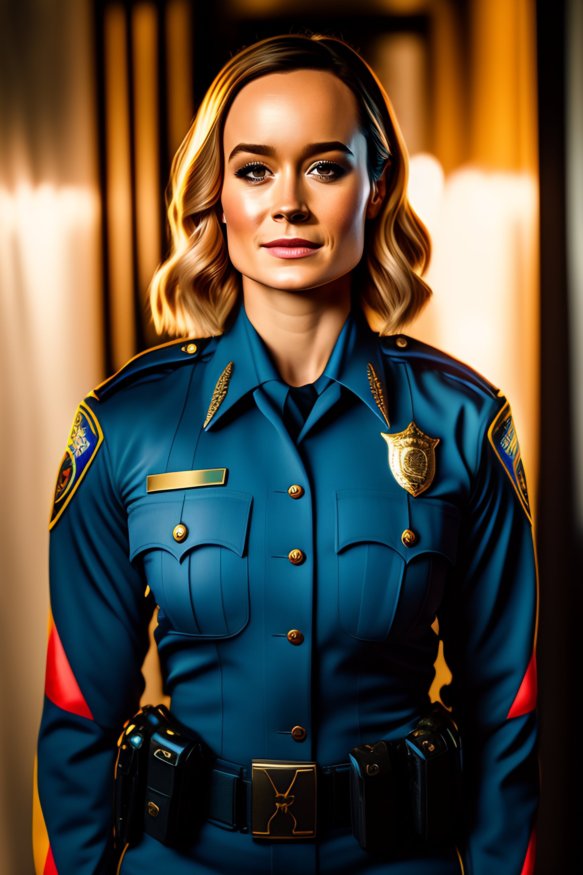 Lexica - Brie Larson as a female police officer, realistic detailed ...