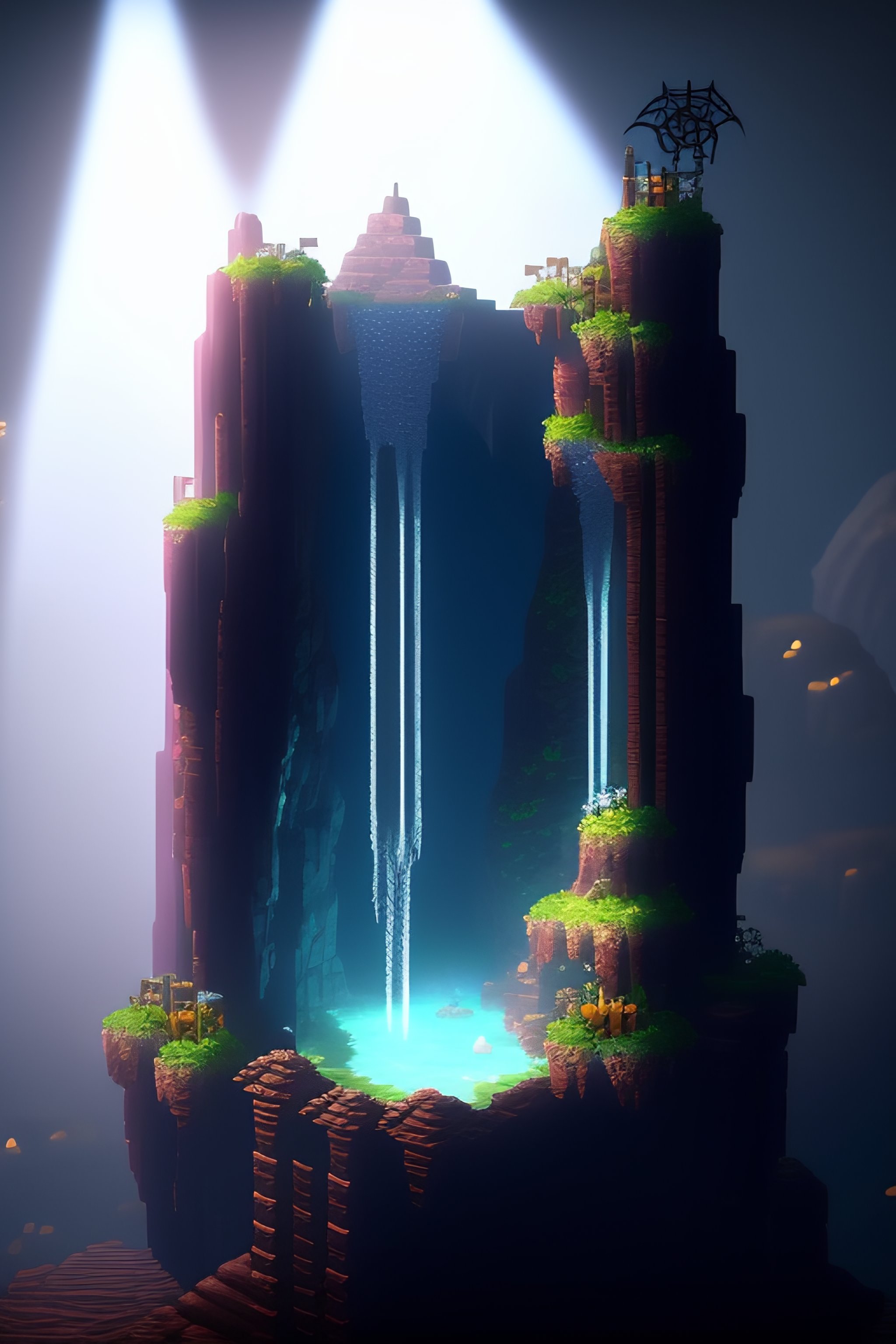 Lexica - Dark pixelated dungeon with sunlight, cobwebs , spooky, white ...