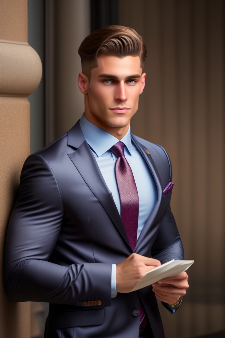 Lexica - A handsome and charming young man, with a serious demeanor ...