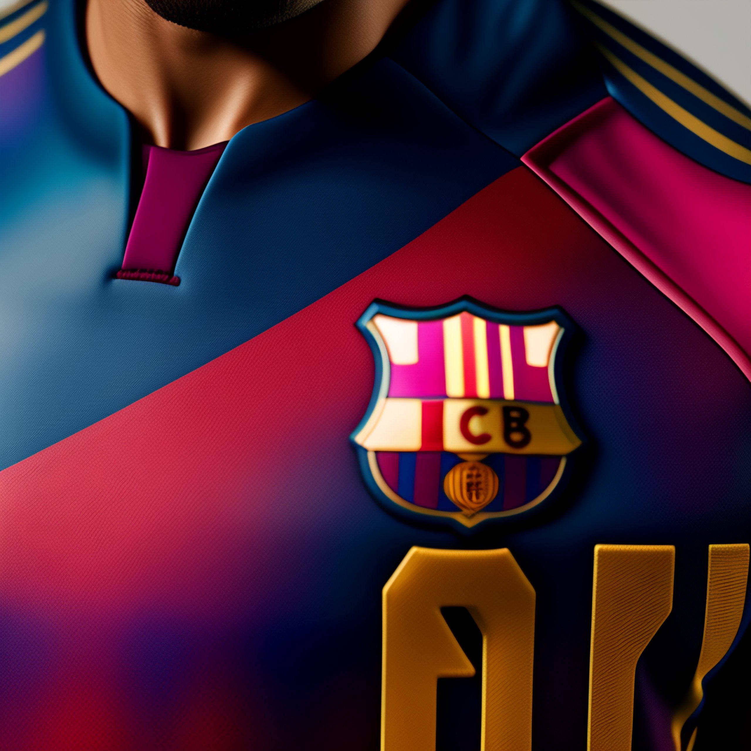 Lexica - Messi realistic intricated details in barcelona kit
