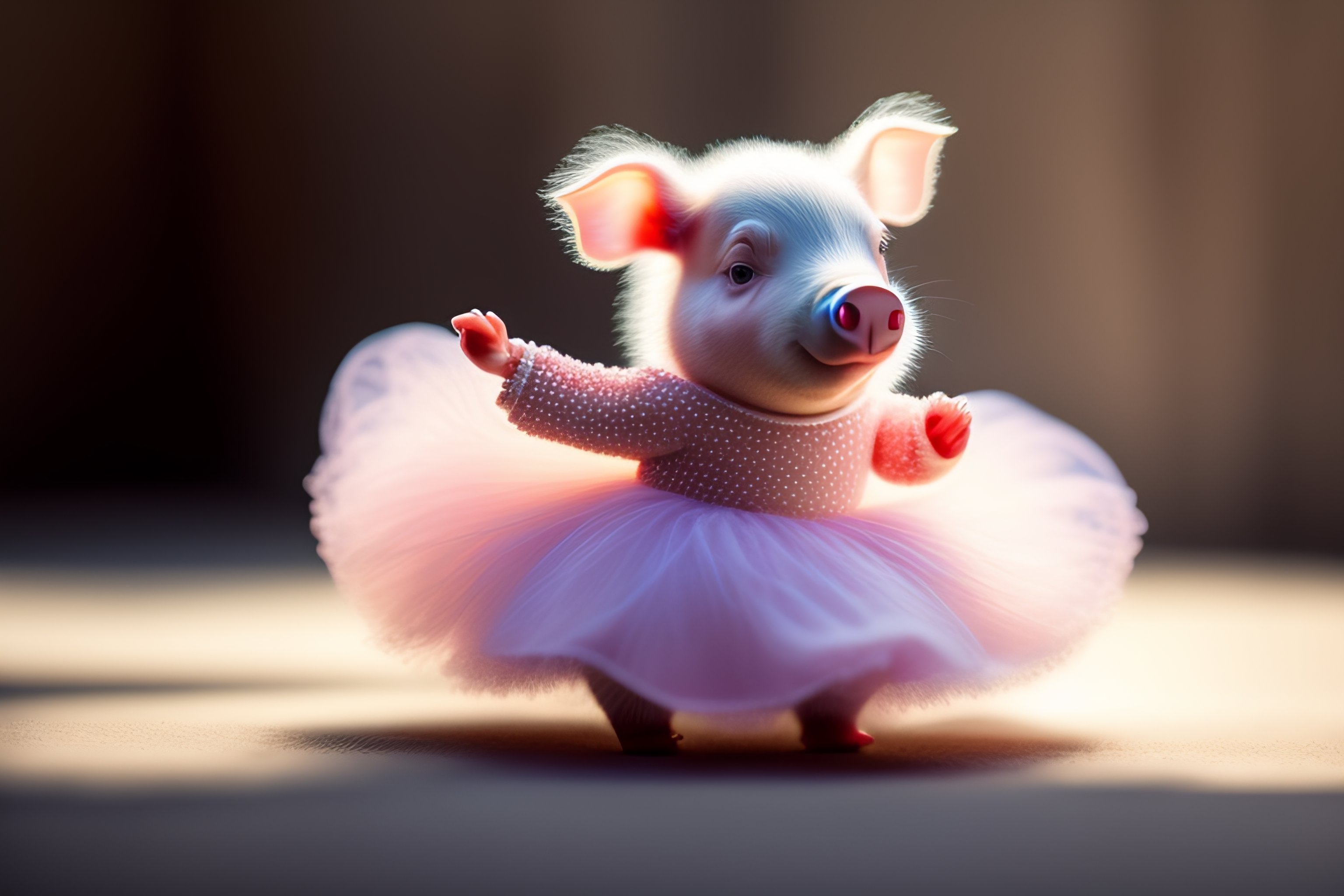 Lexica - Portrait of piglet ballerina dancing ballet