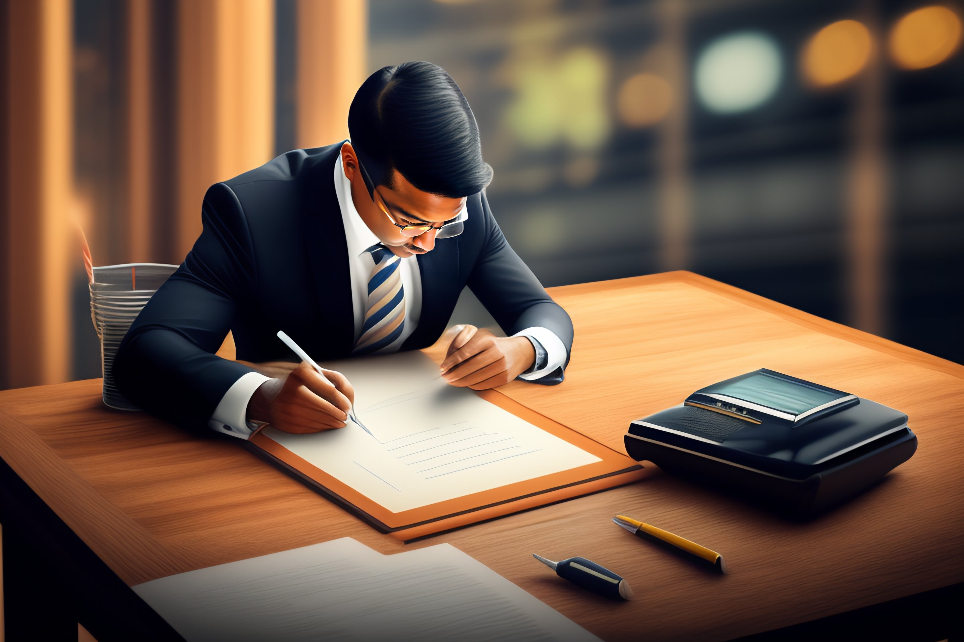 Lexica - Graphic illustration of a man writing a resume