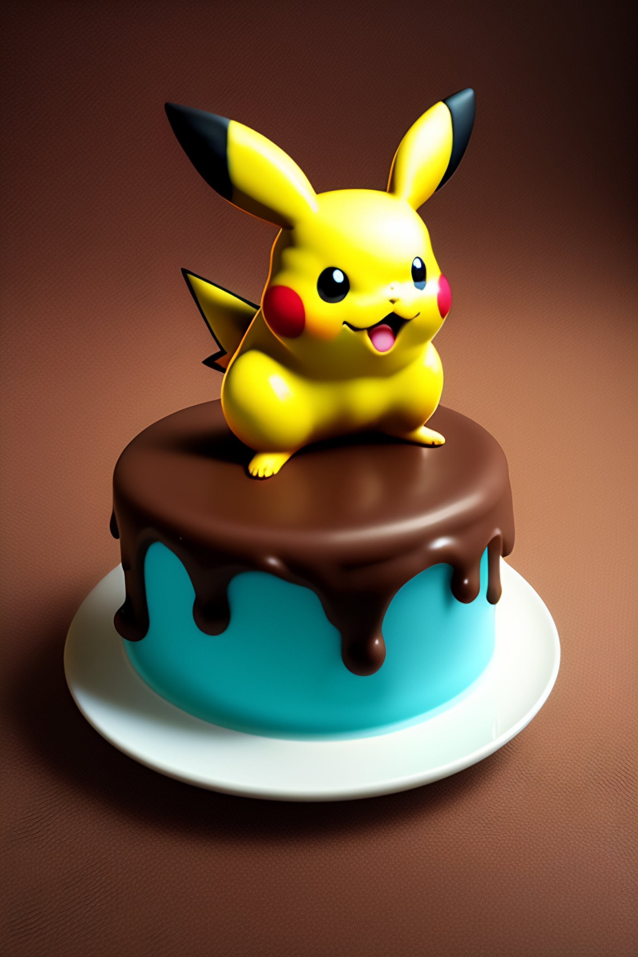 Lexica - Pikachu attacking a chocolate cake with an electric attack ...
