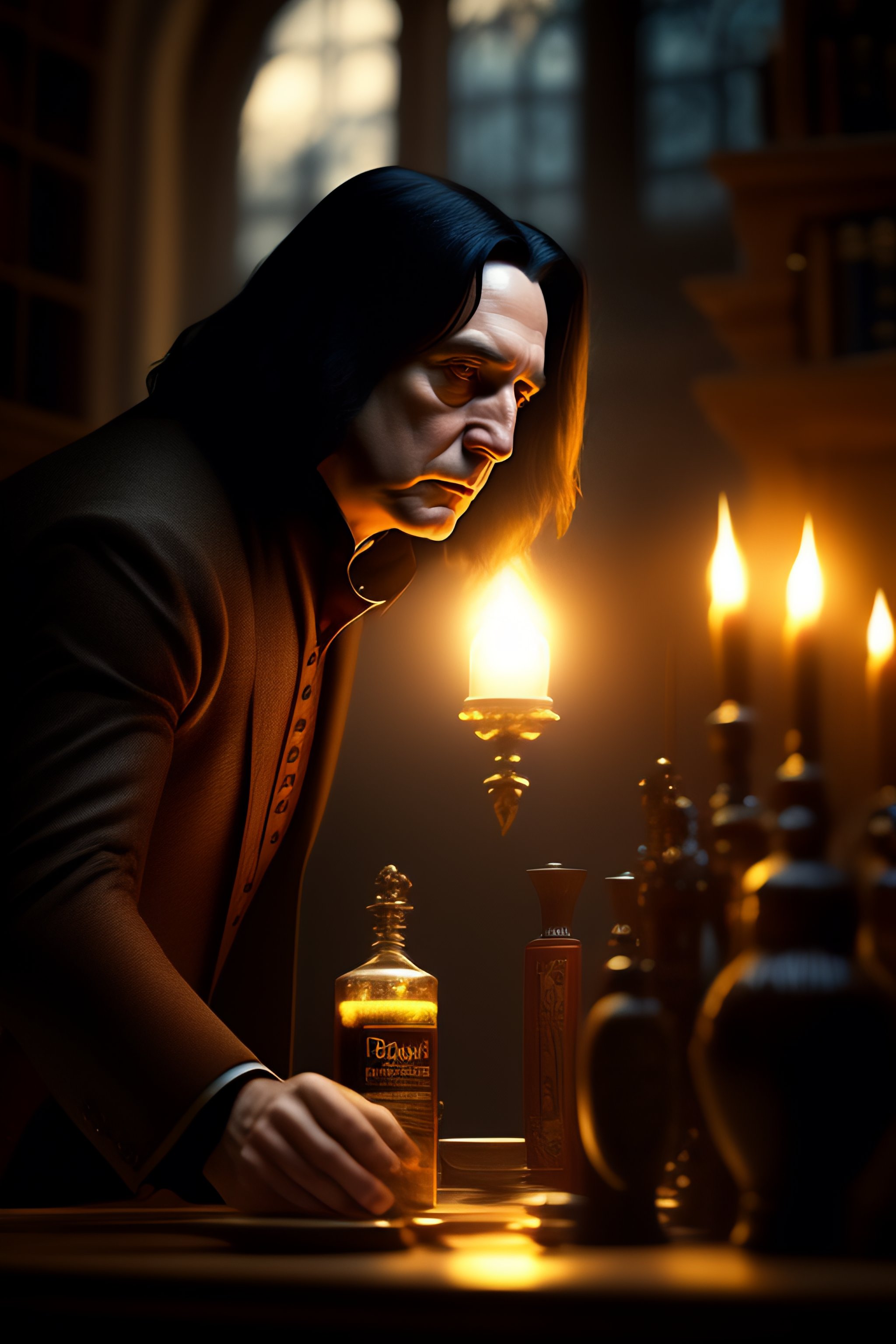 Lexica - Severus snape making potions in his office, HDR, 4K, ultra ...