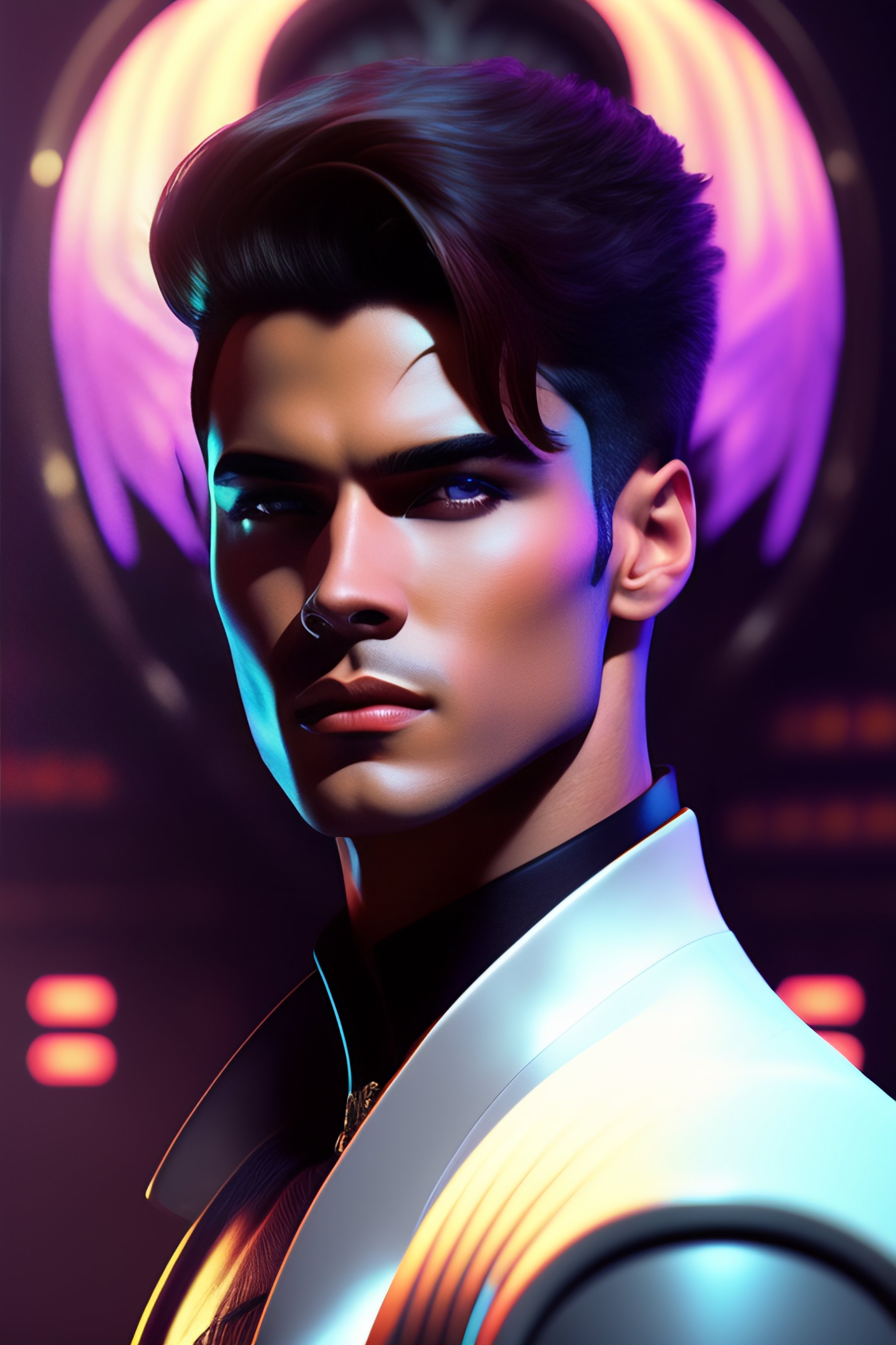 Lexica - An young man angel,matrix movie style ,synth wave