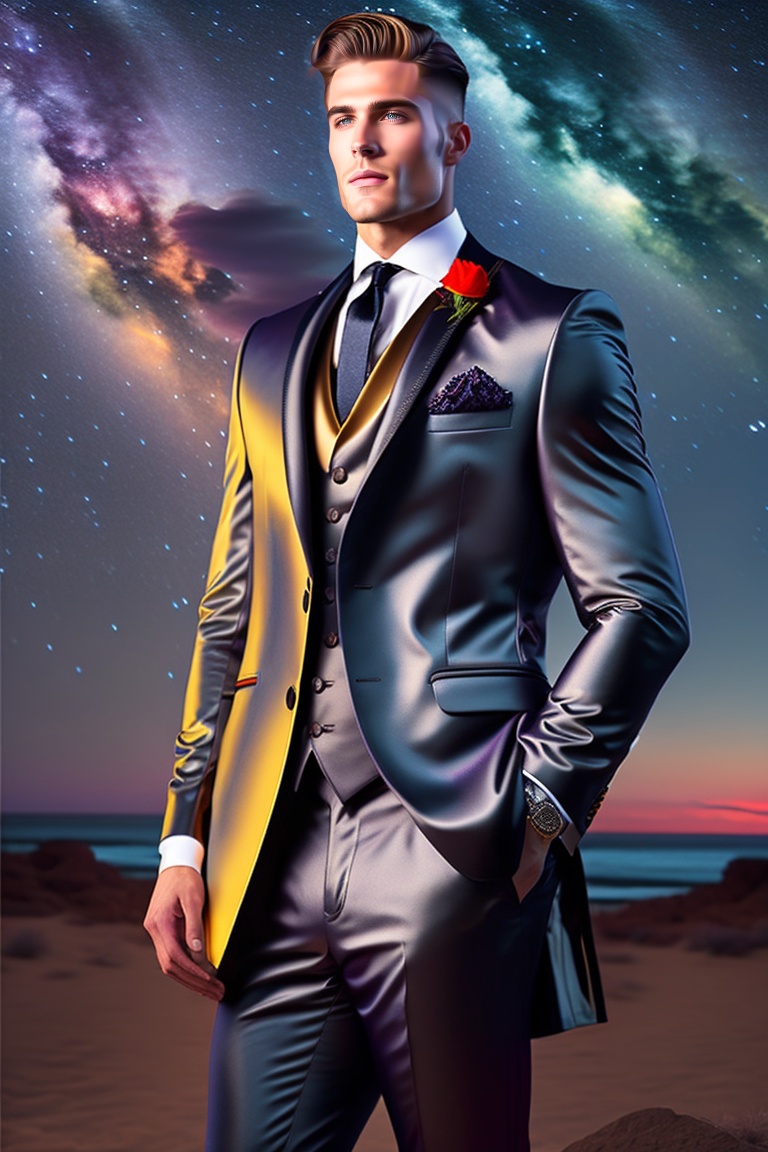 Lexica - See Raymond Suit Model donning a fashionable suit under the ...