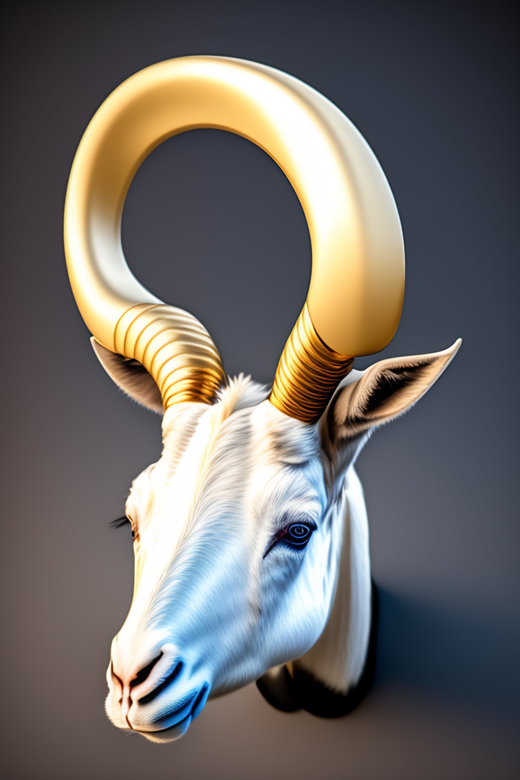 Lexica - Sculpted smooth wooden shiny goat skull white background 8k