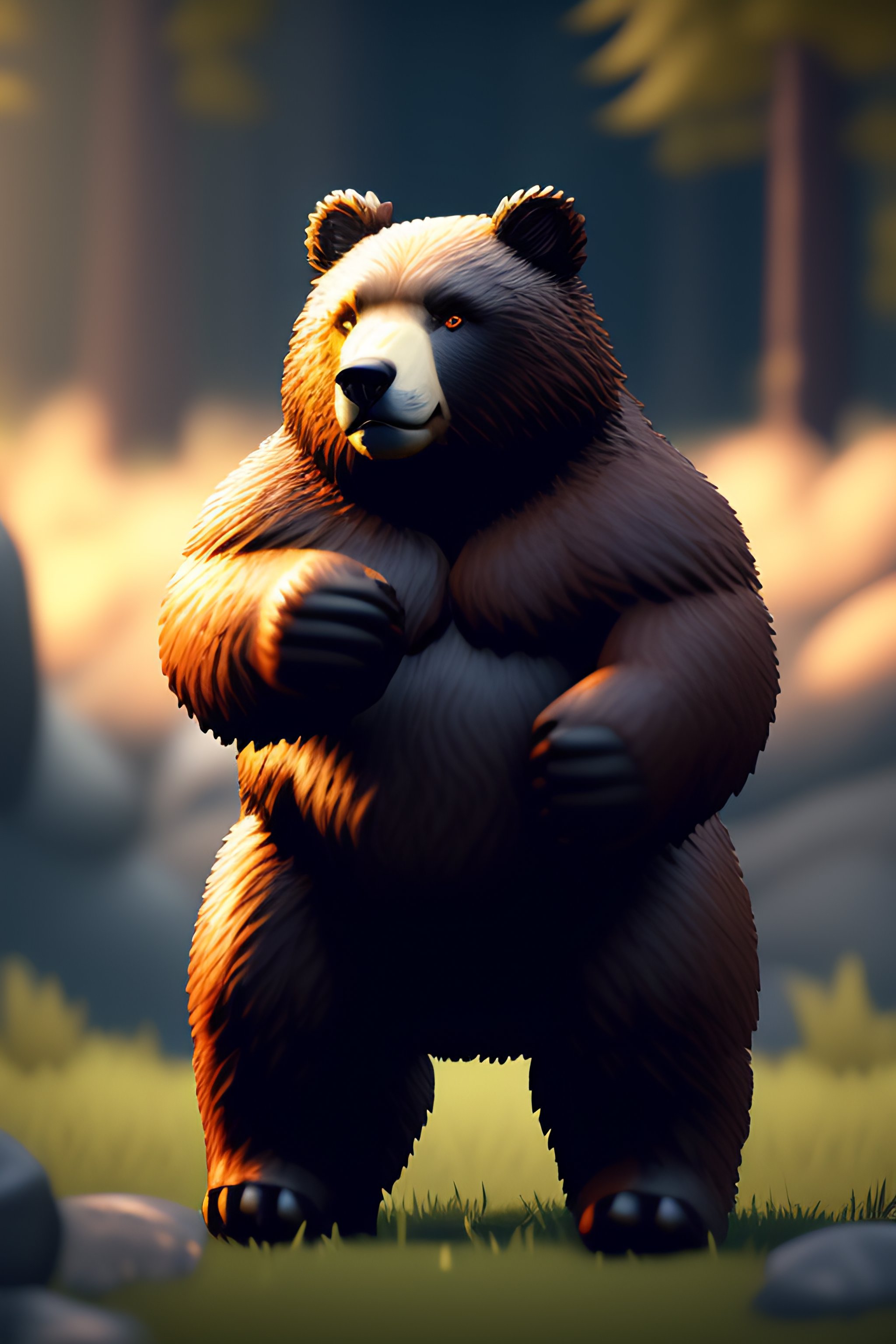 Lexica - Powerfull Bear, realistic, detailed, rpg style