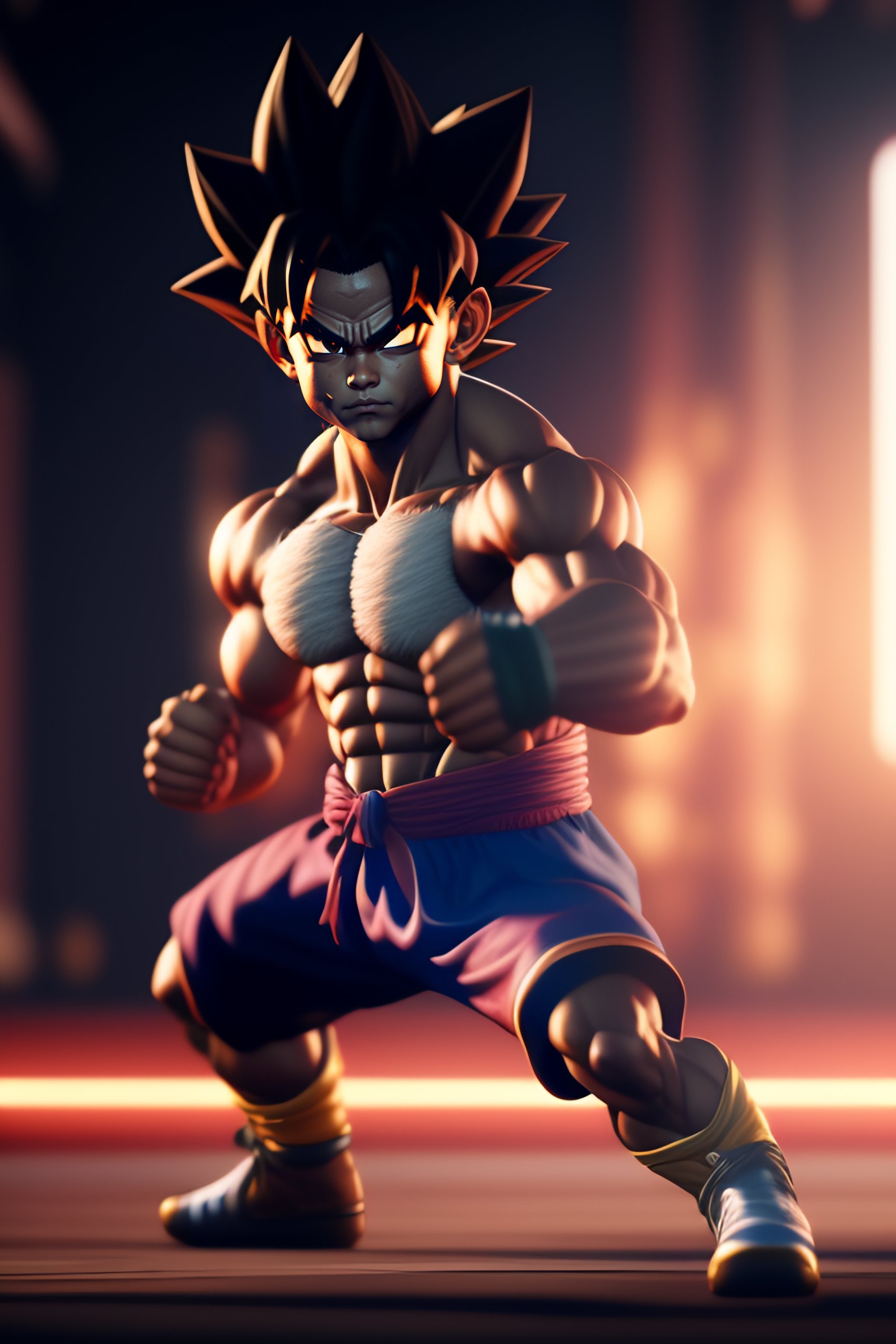Lexica - Goku doing magic push ups with a stick, ultra realistic ...