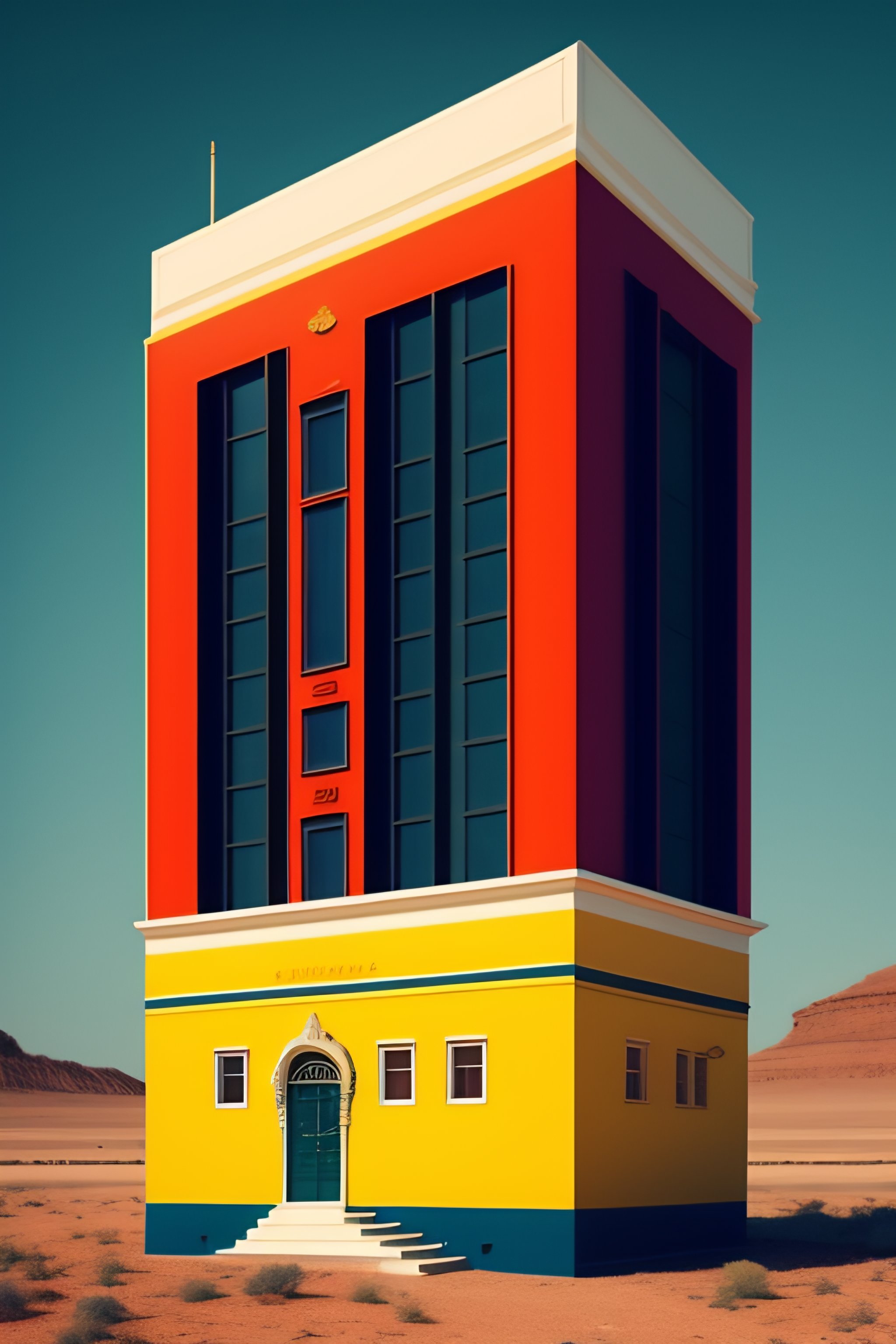 Lexica - A building by Wes Anderson