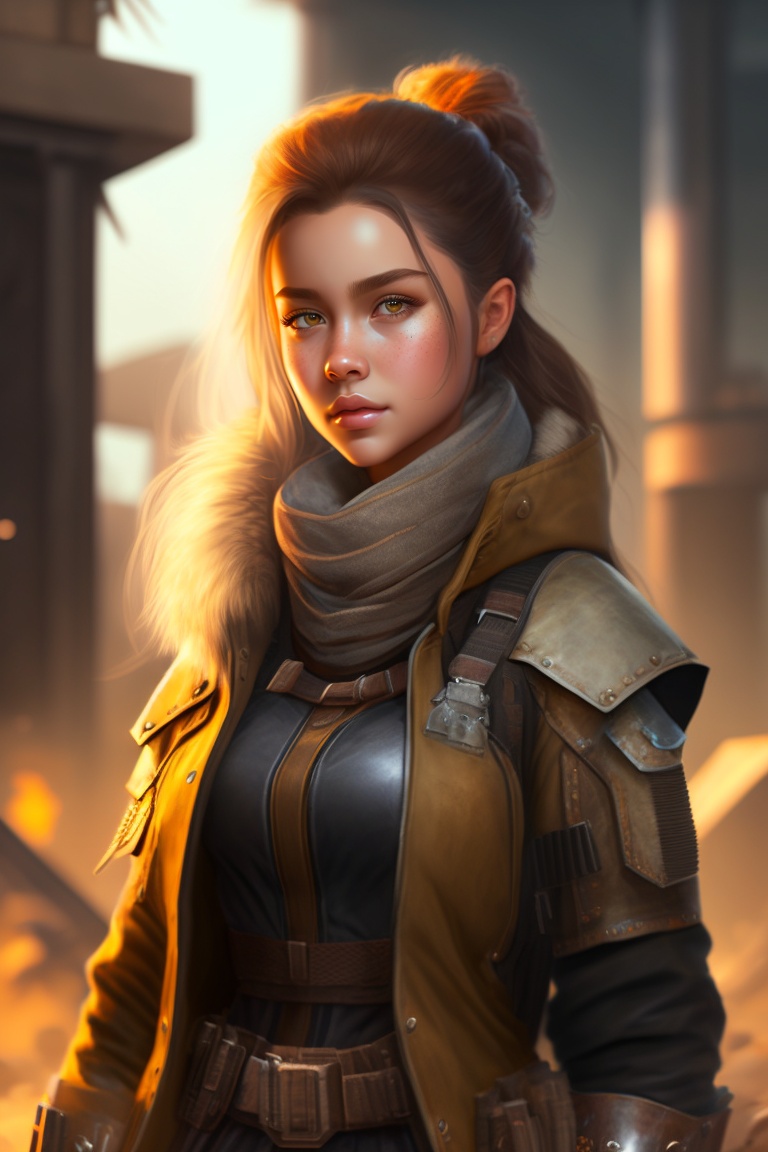 Lexica - The light brown raider stands in the midst of post-apocalyptic ...