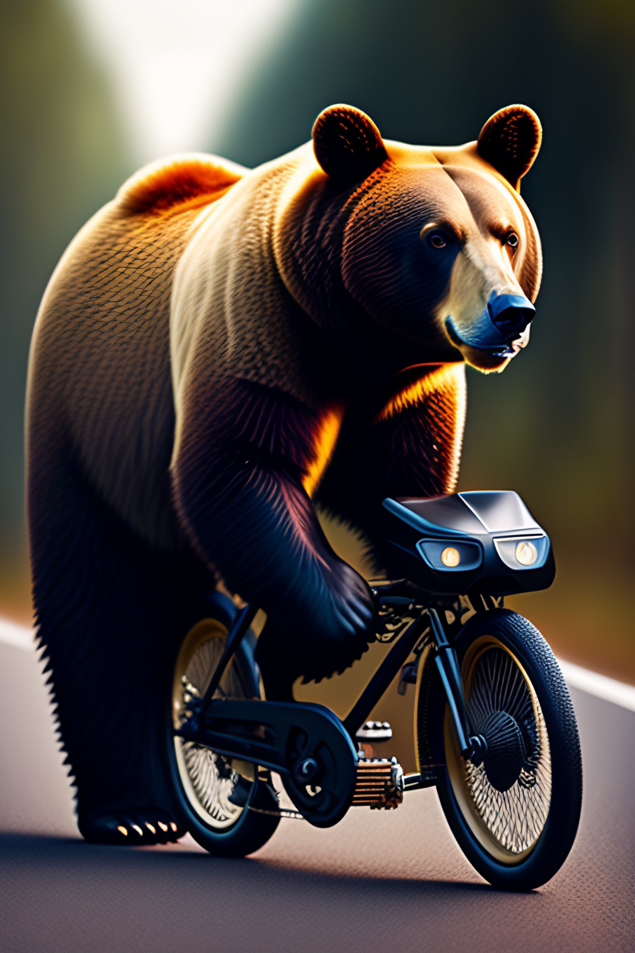 Lexica - A Bear with an electrical black bike