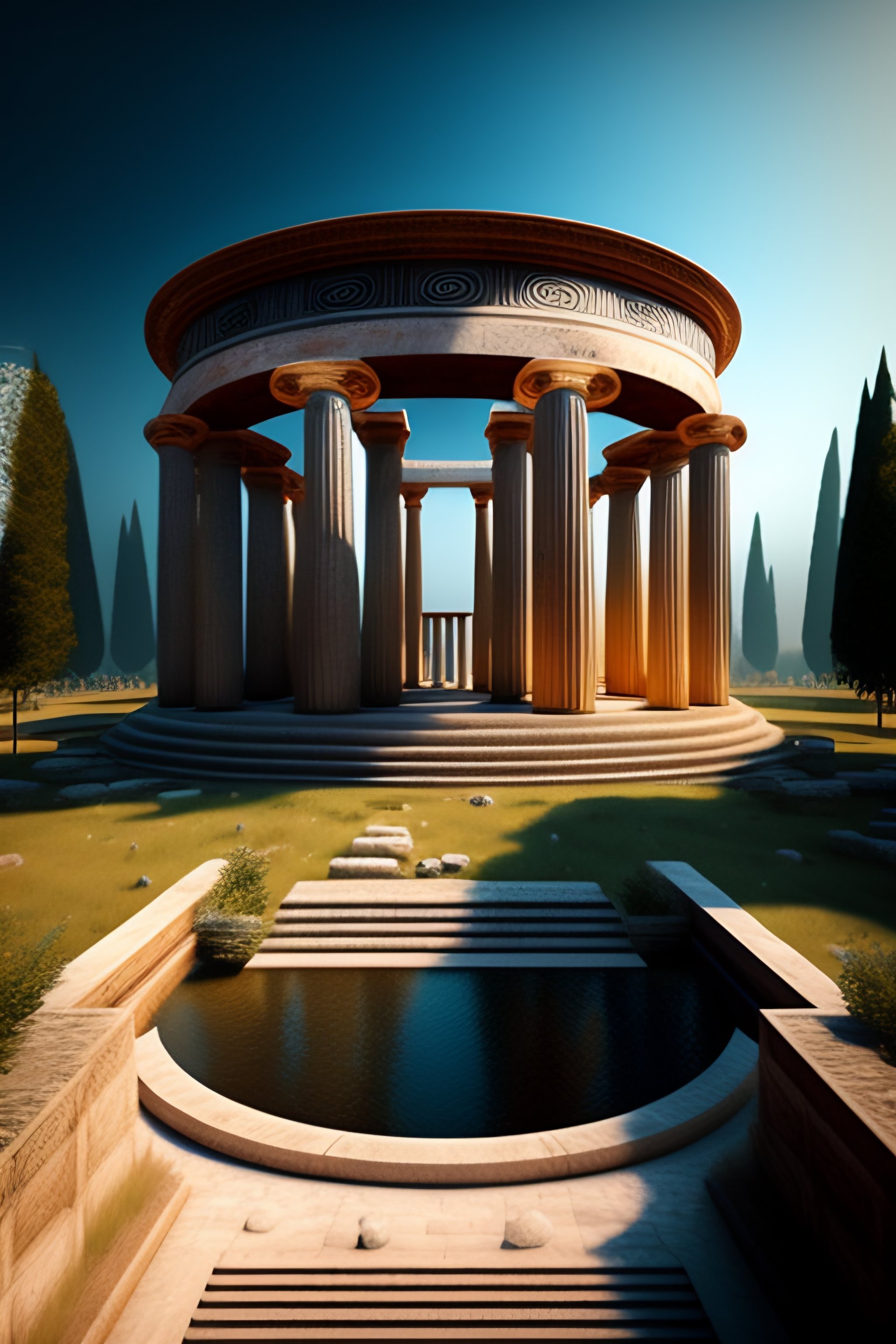 Lexica - Circular agora temple of ancient greece leading to virtual ...