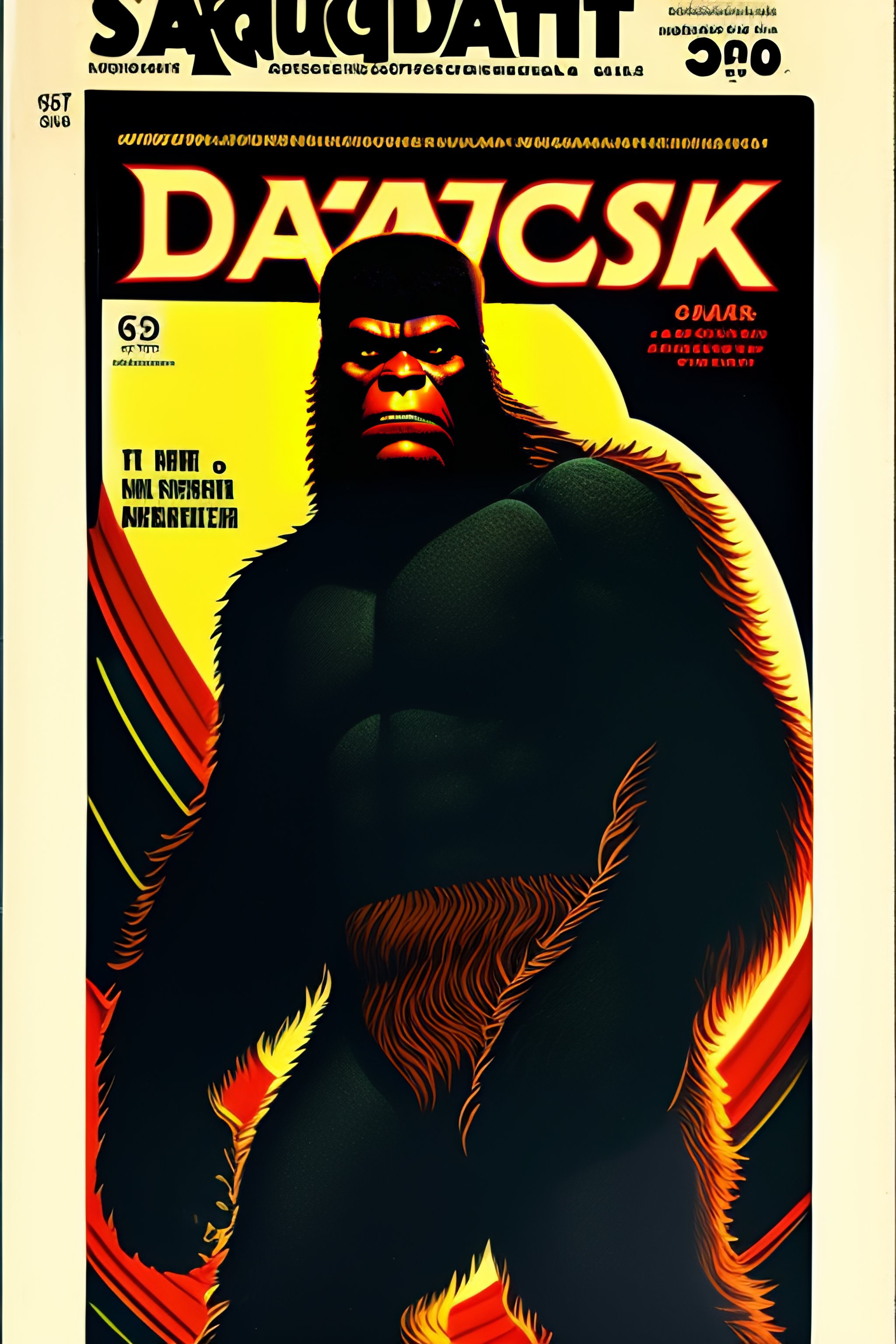 Lexica - Sasquatch dark mood worn retro comic cover