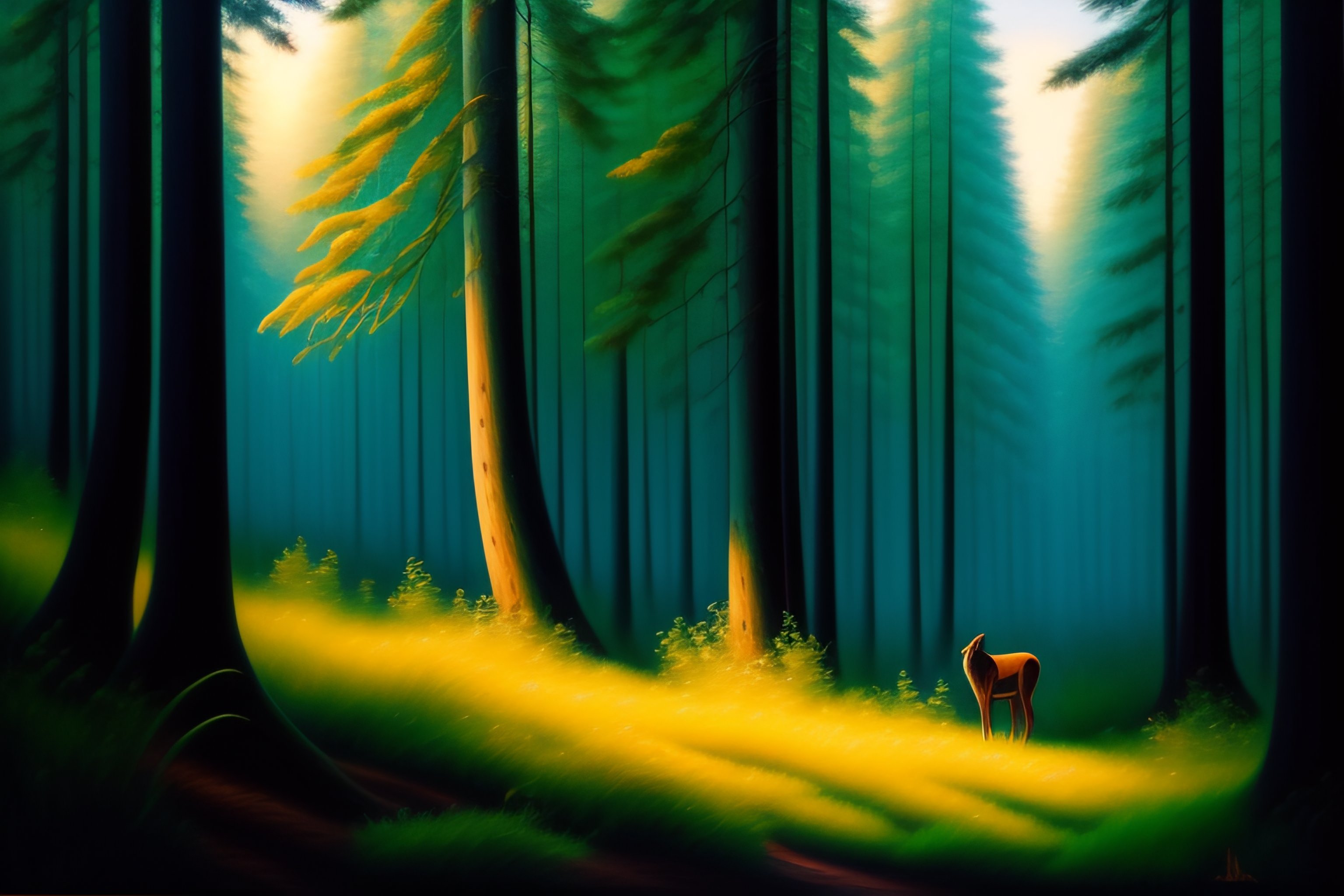 Lexica - An oil painting that represents loneliness in a forest