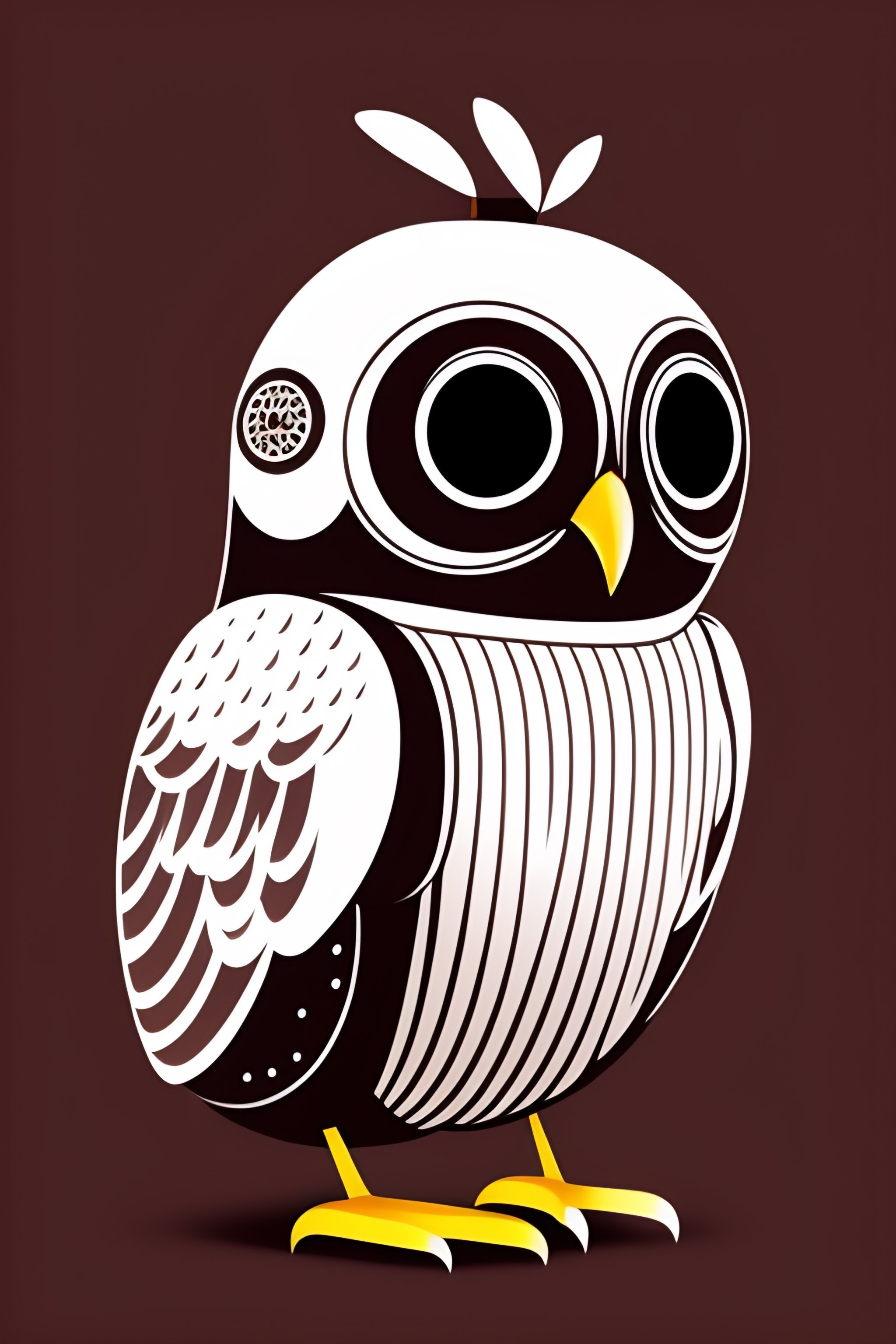 Lexica - Stylized one-line drawing of a robot owl