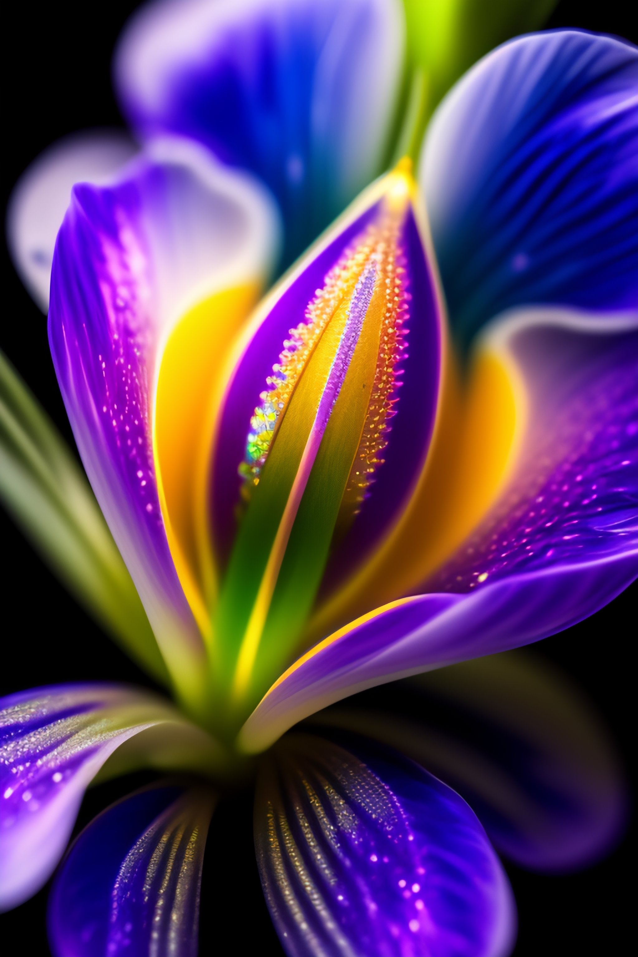 Lexica - Close-up shot of a holographic iris with veins and small ...