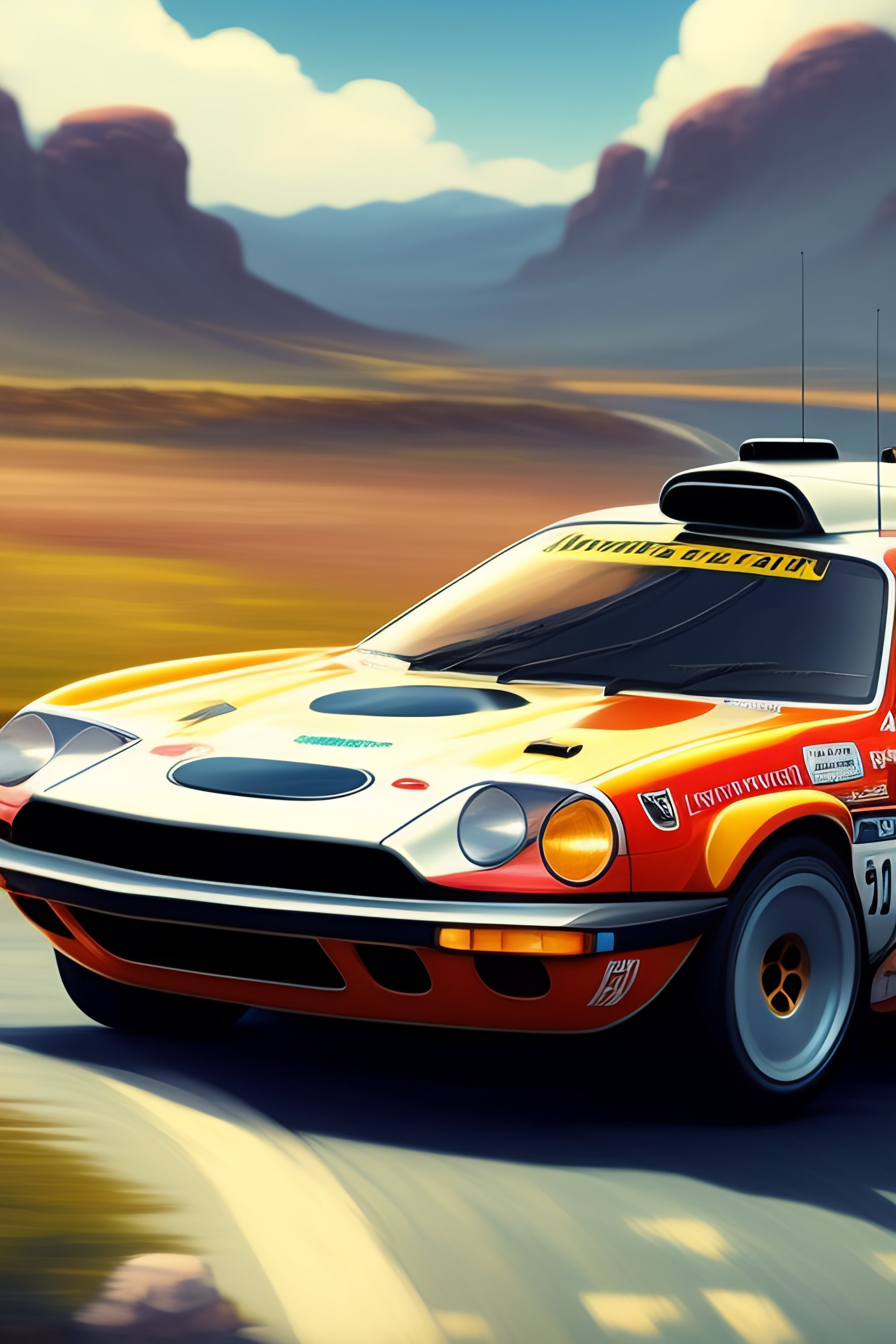 Lexica - Studio ghibli's, rally car