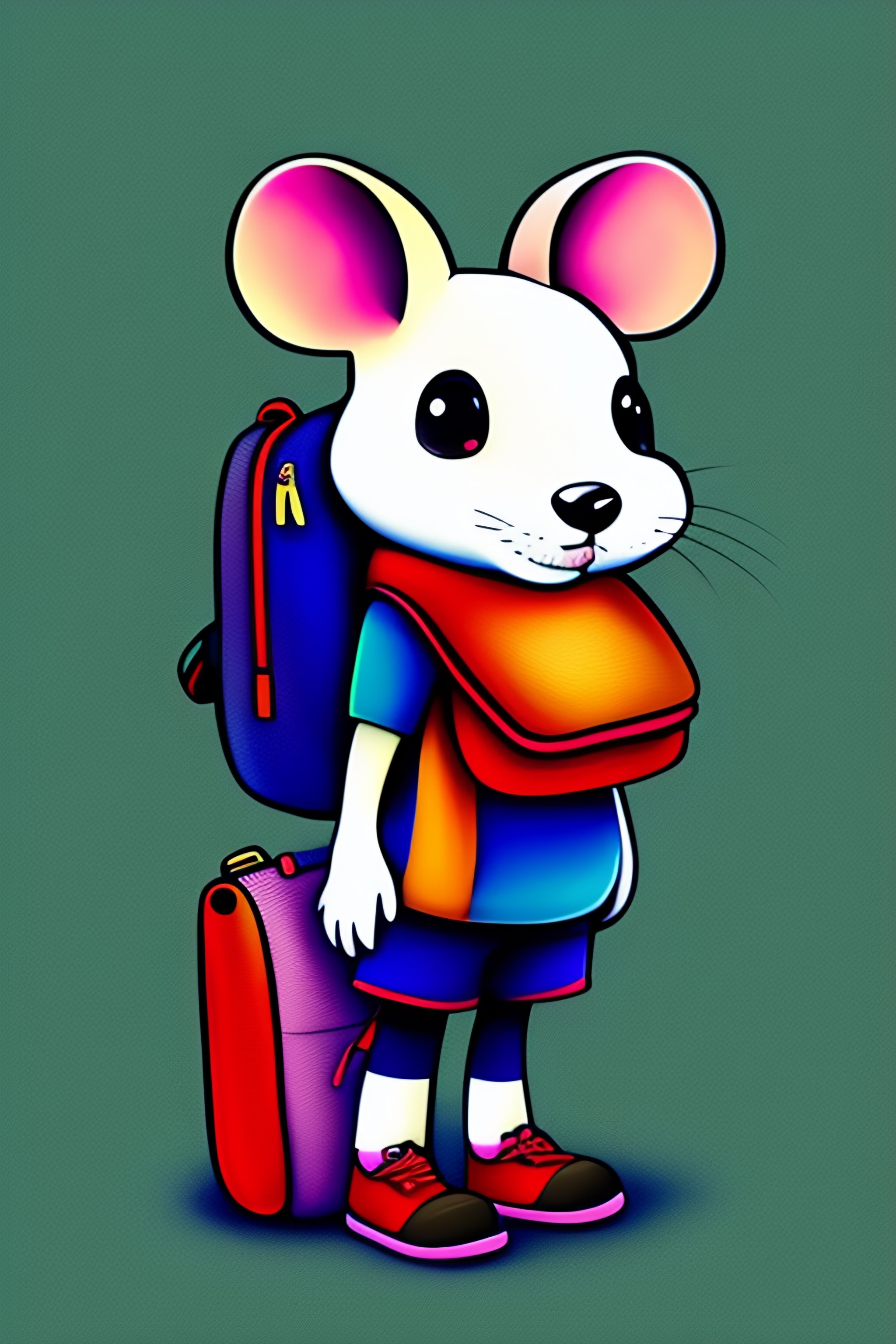 Lexica - Cute and funny anthropomorphic mouse traveling with backpack ...