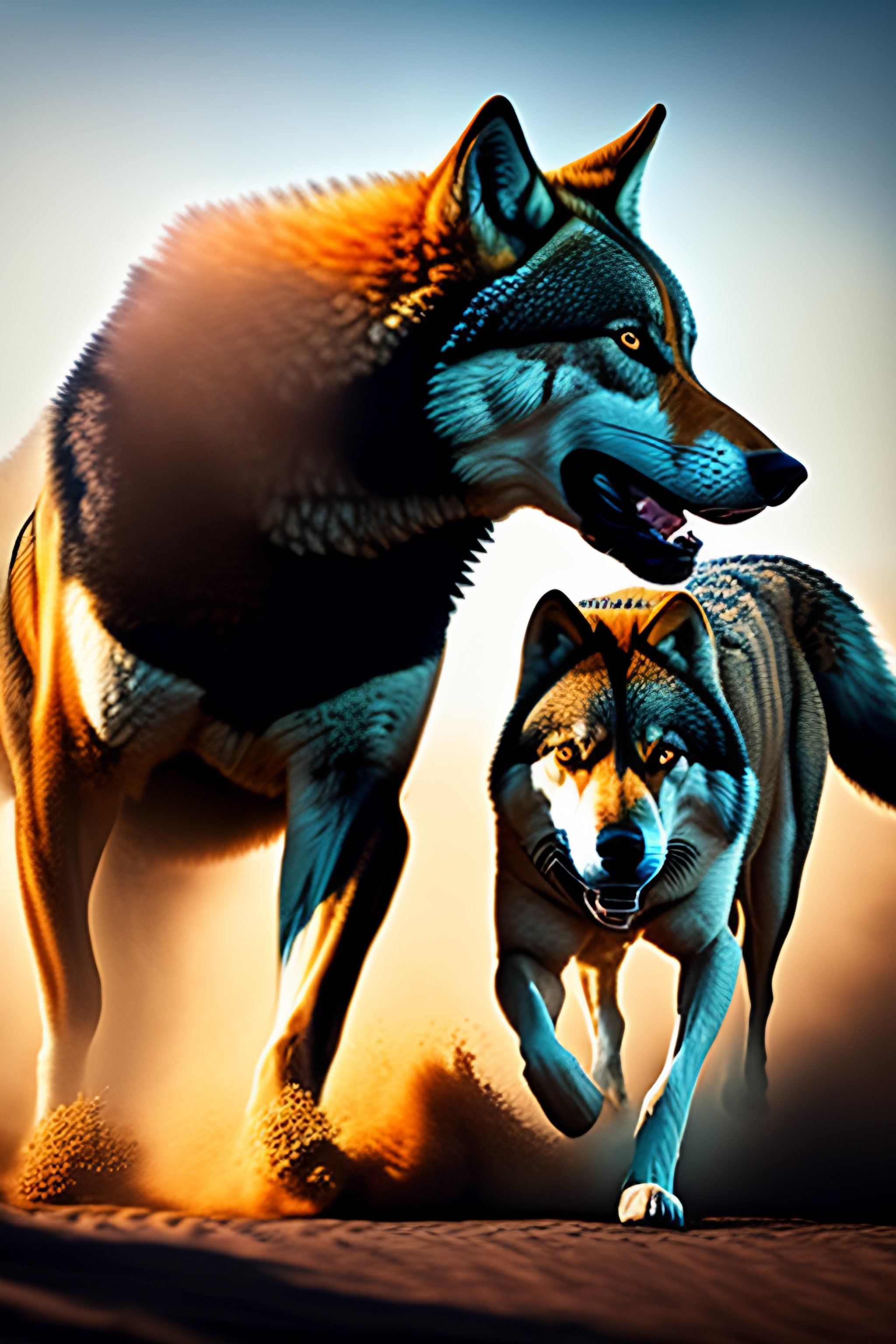 Lexica - Gladiator and wolf fight