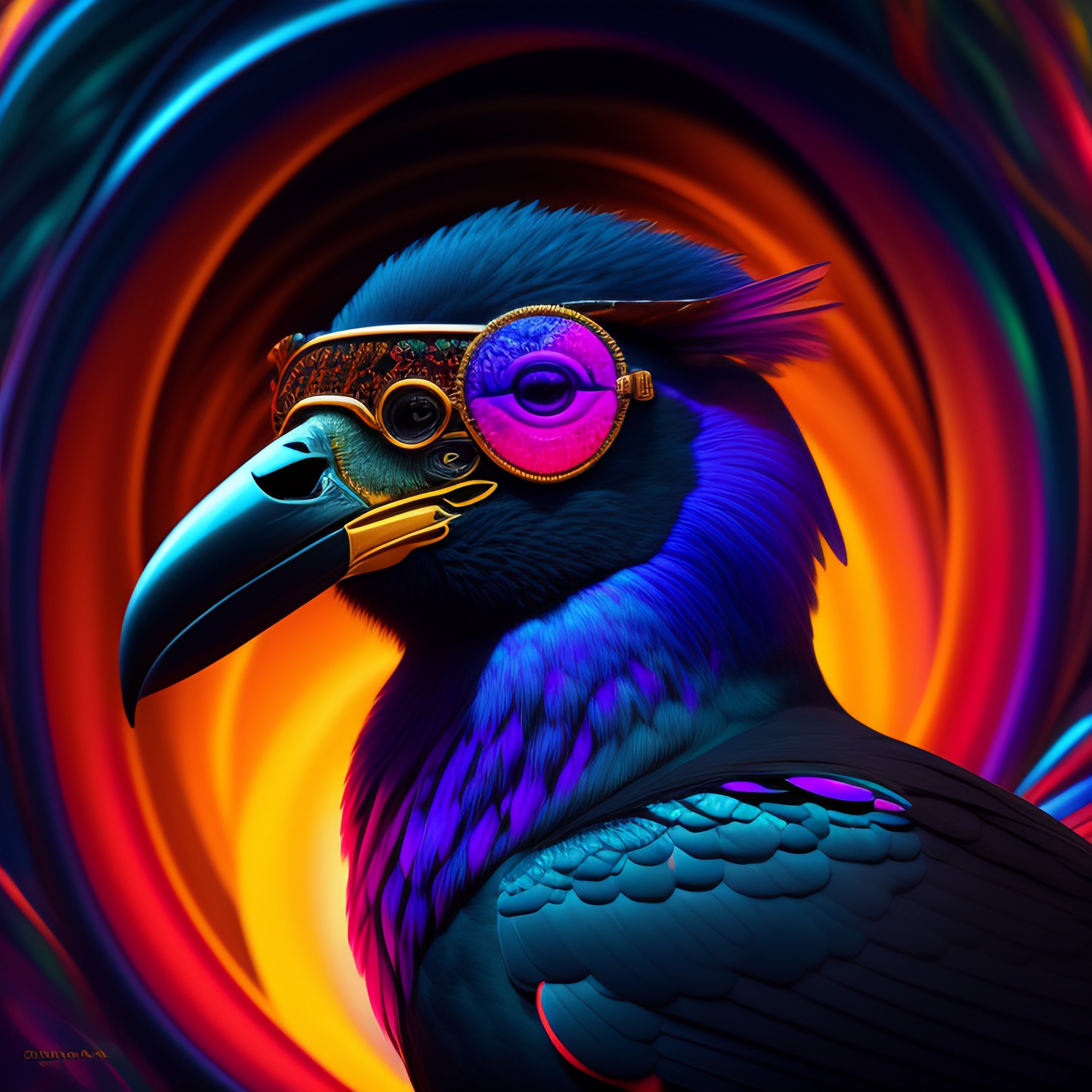 Lexica - Neon crow spirit animal wearing sunglasses by GEOGLYPHIKS by ...