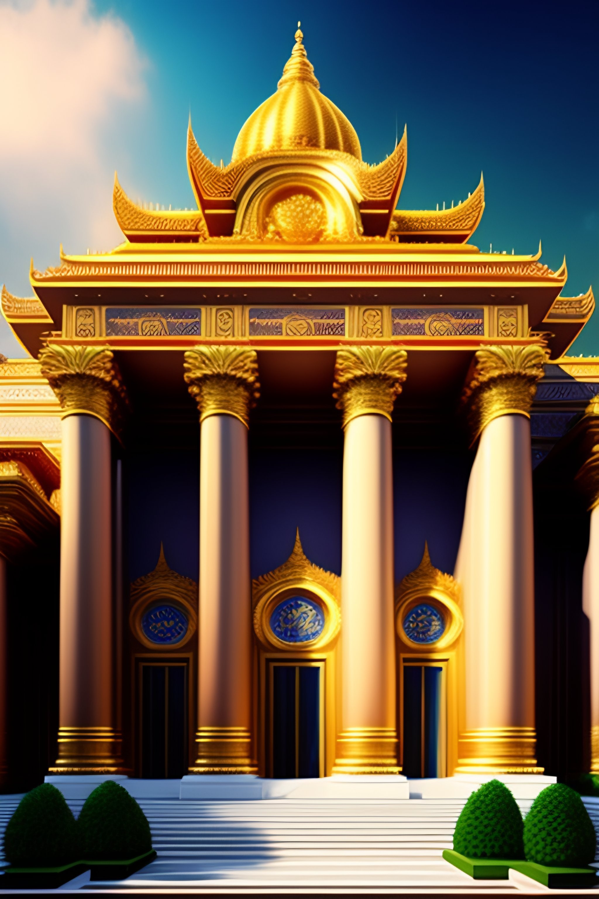 Lexica - Paint a massive temple in the beaux arts style, architectural ...