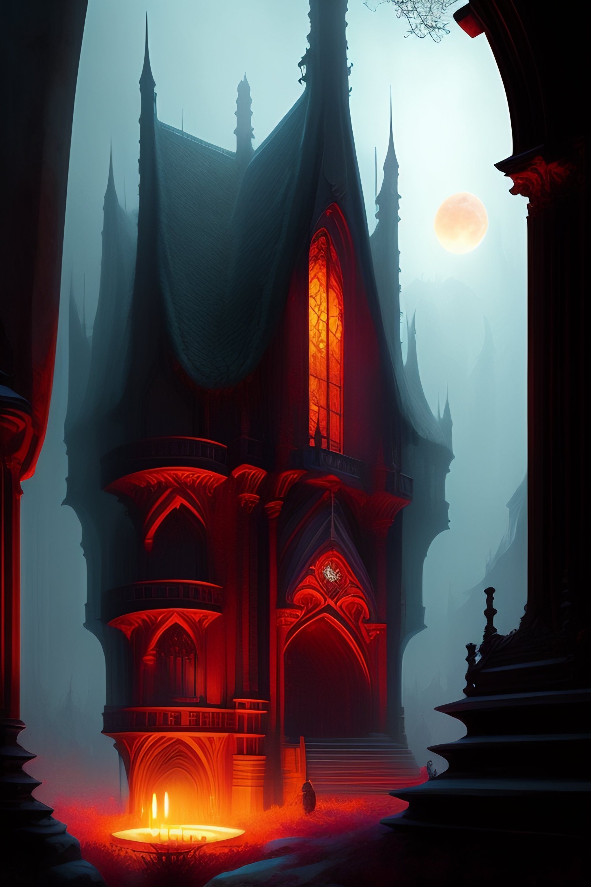Lexica - A dark sinister vampire lair by Marc Simonetti