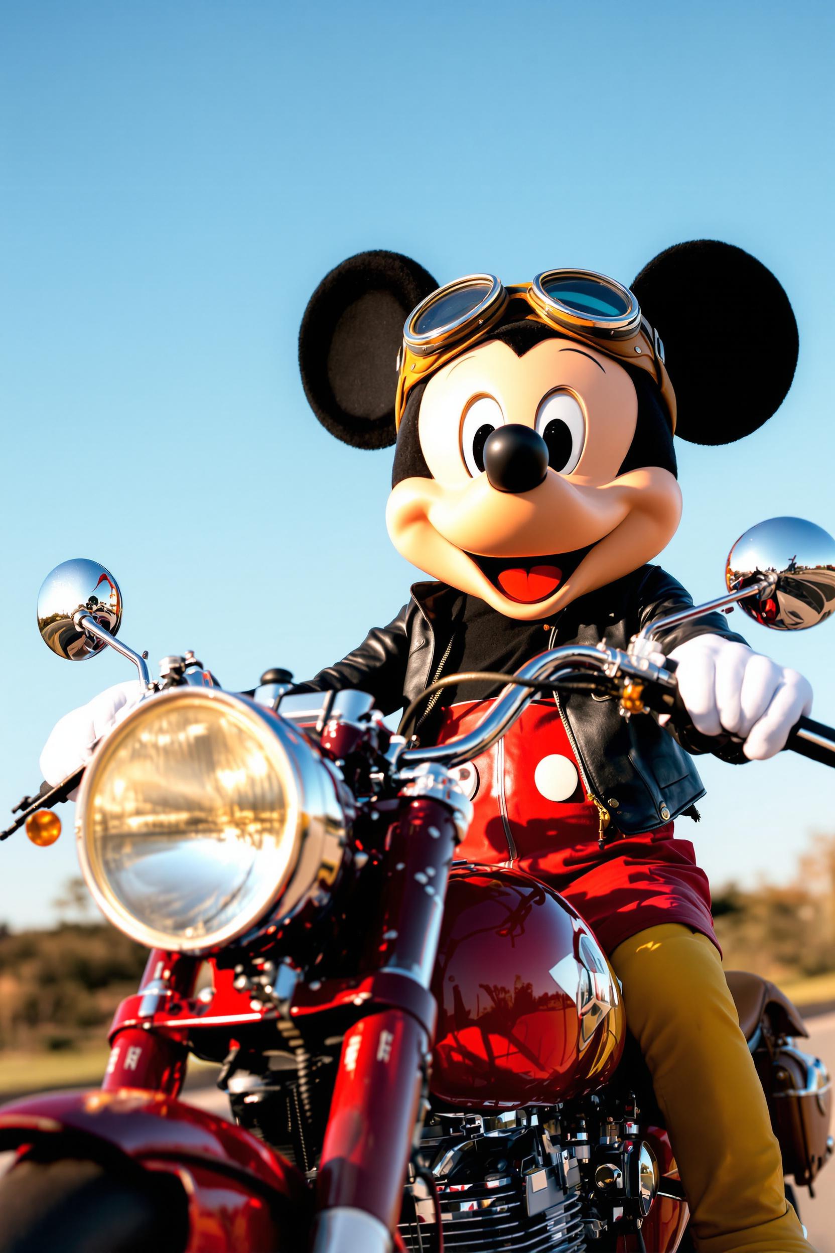 Lexica - Mickey mouse driving a motorbike