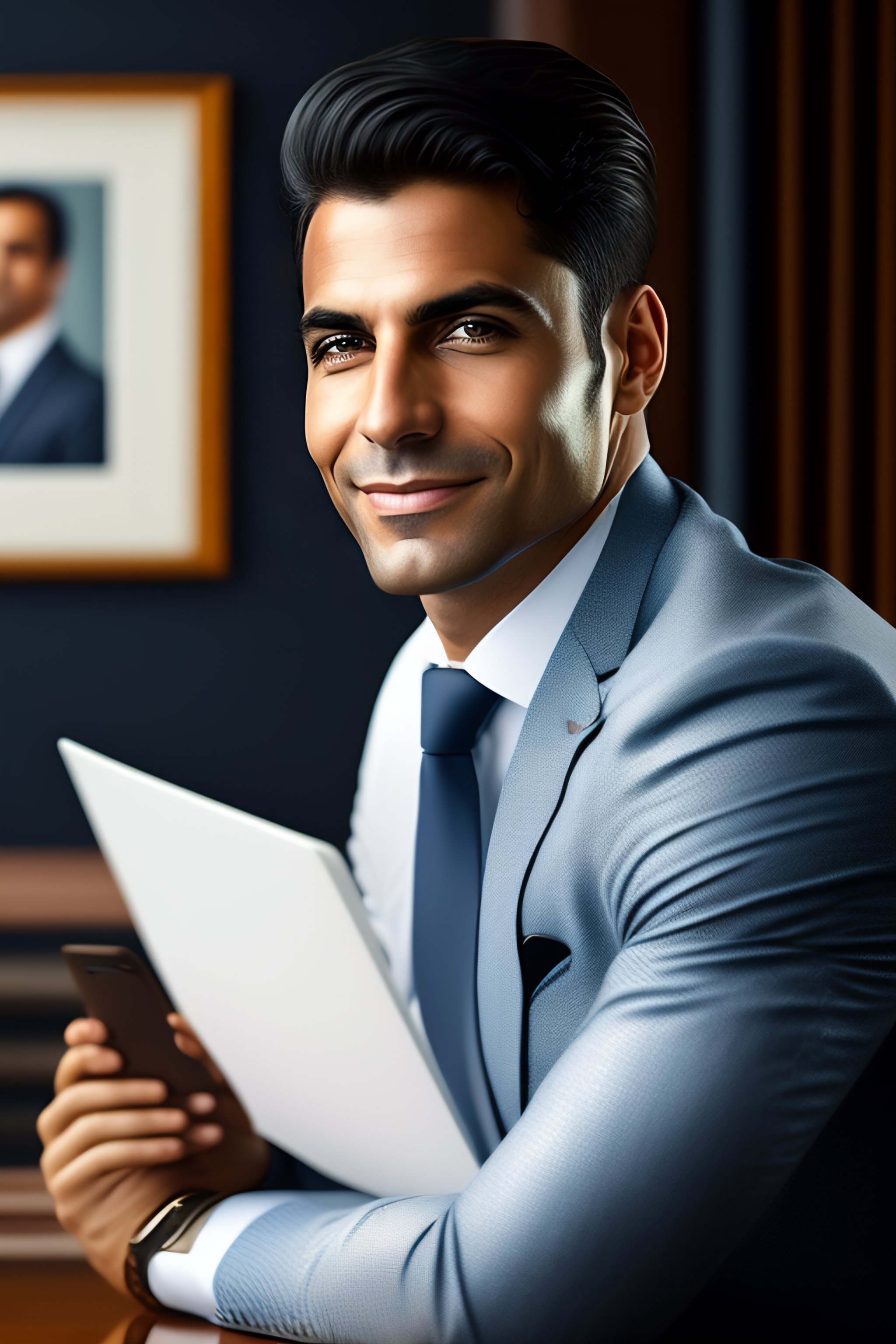 Lexica - Portrait of a real estate brazilian male broker