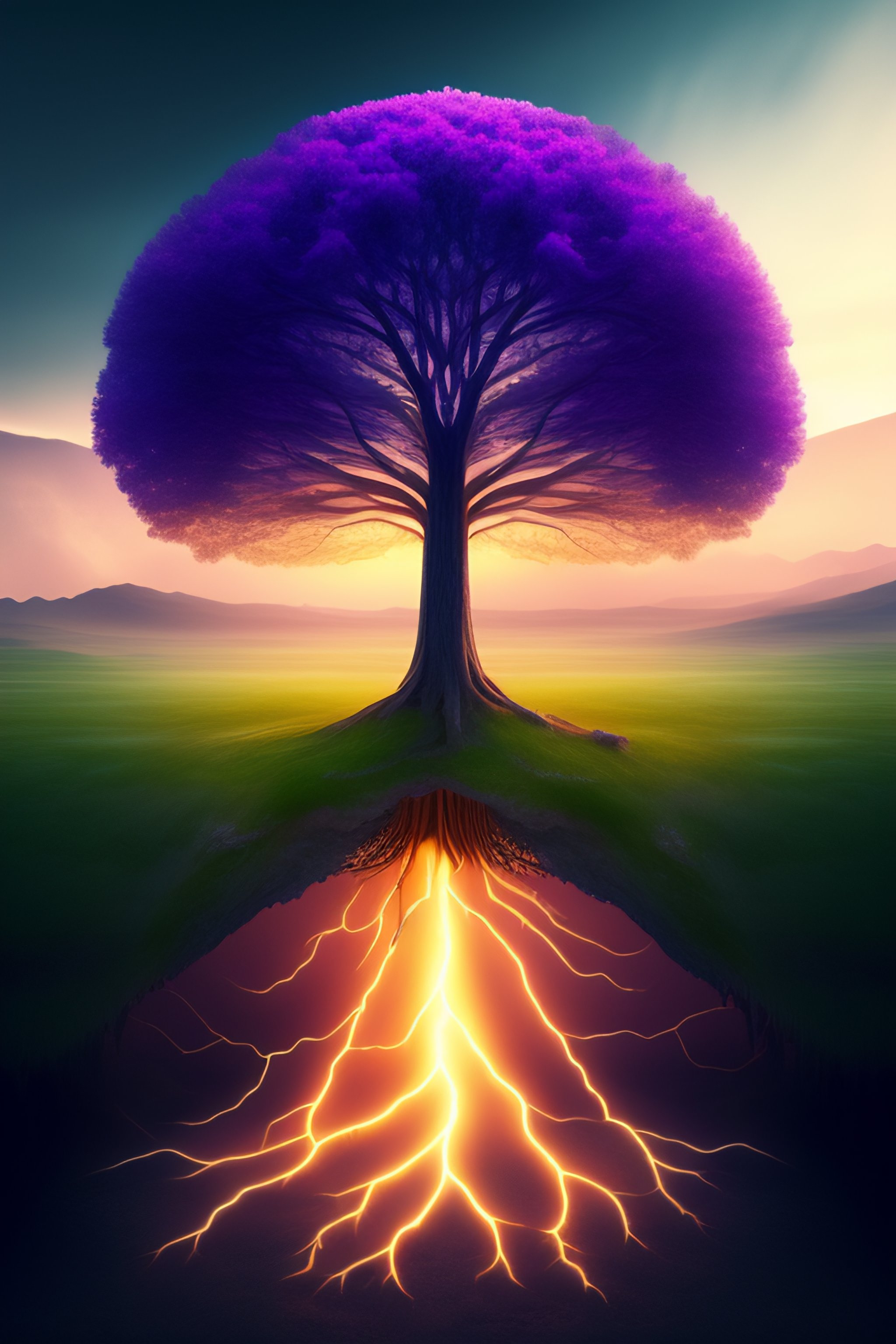 Tree With Roots And Heart