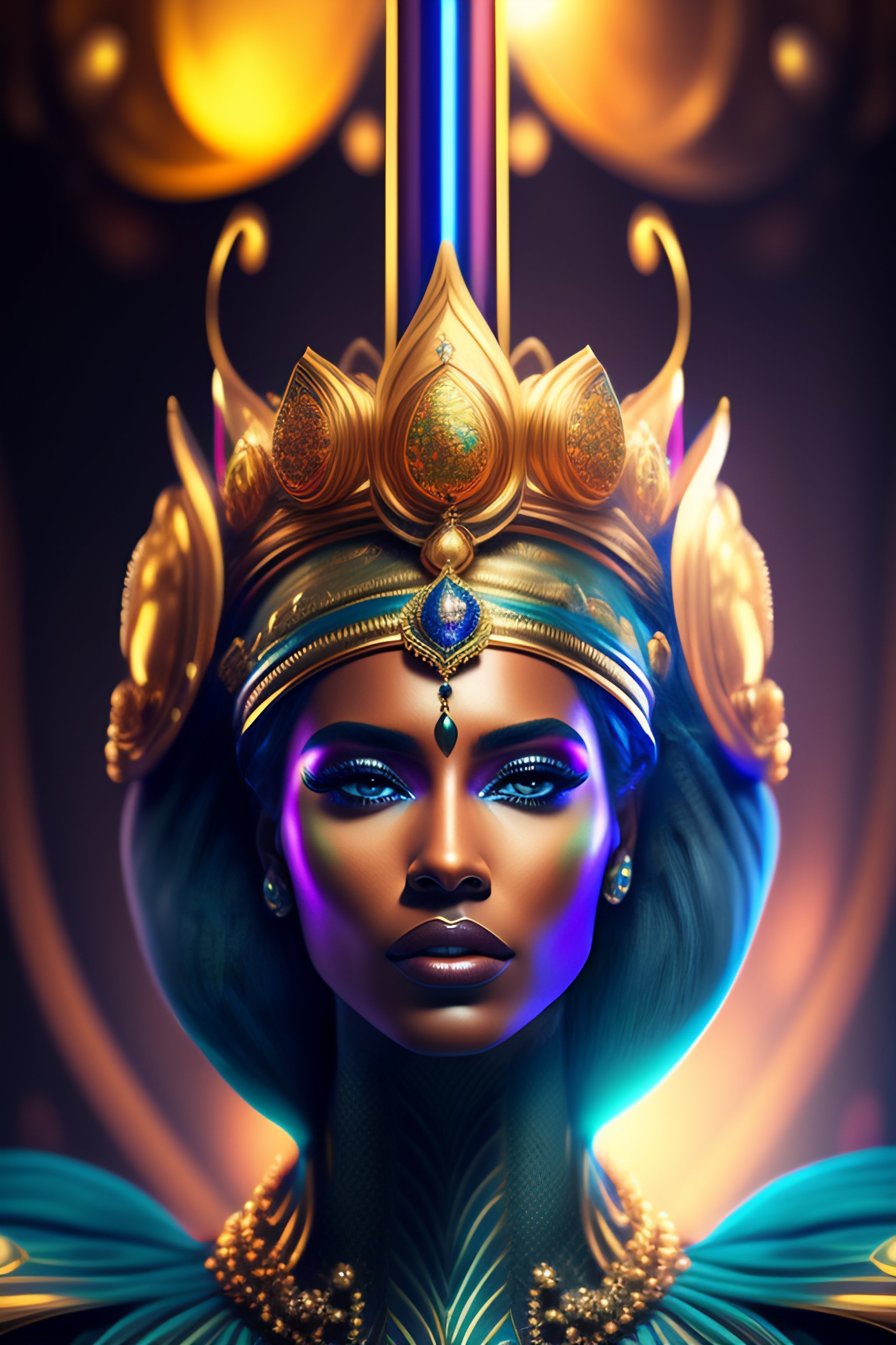 Lexica - Queen godess, alien, plavalaguna, futuriste 4k réaliste