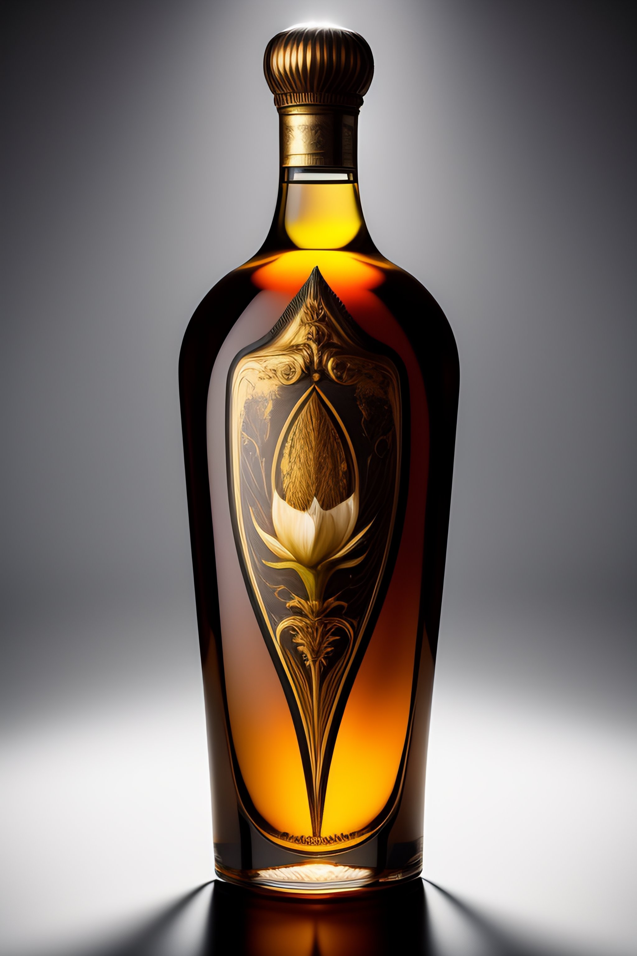 Lexica - Tall bottle of expensive cognac that repeats the shape of ...
