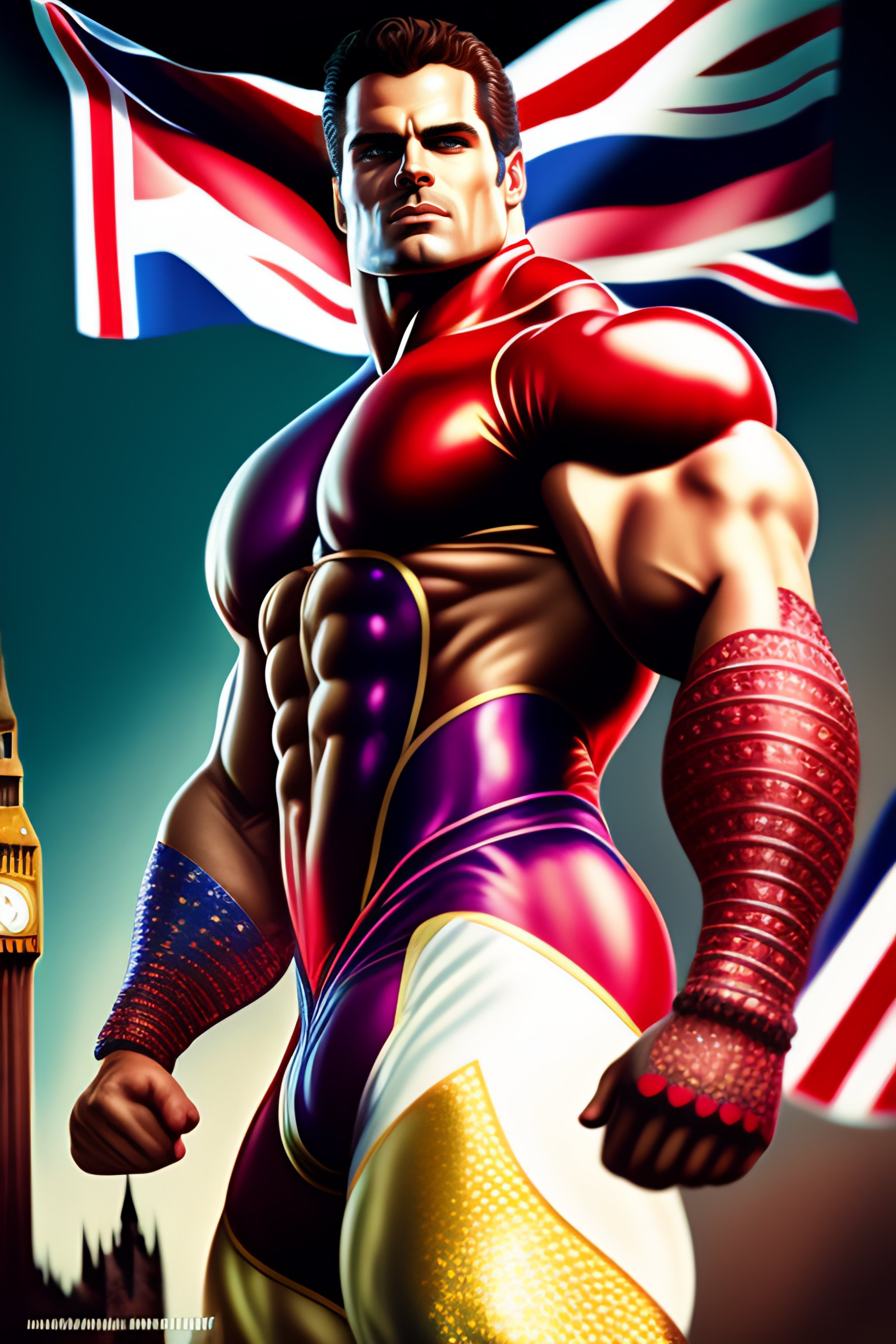 Lexica - Epic comic book cover, accurate hyper realistic Henry Cavill ...