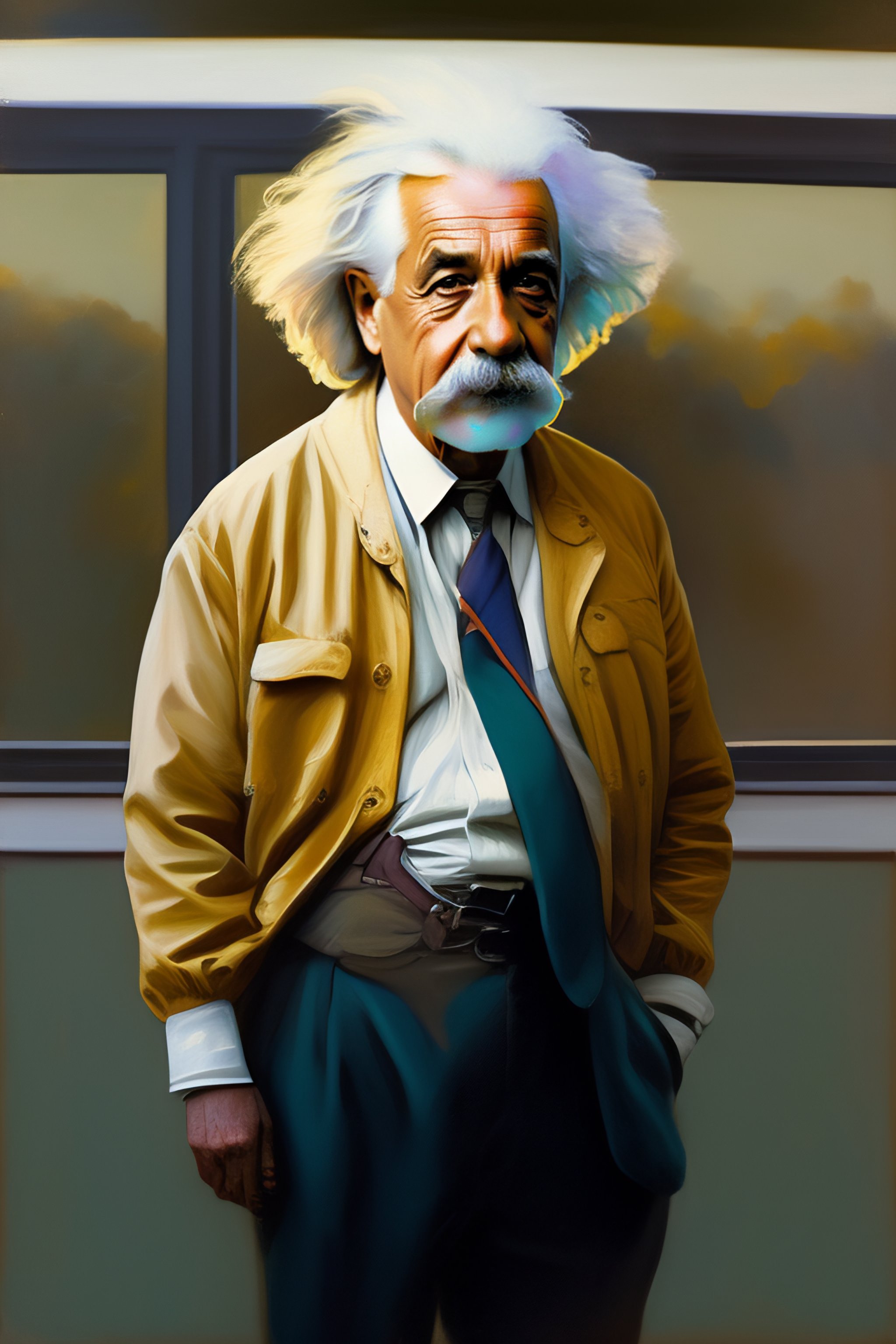 Lexica - Full shot body photo of Albert Einstein, professional majestic ...