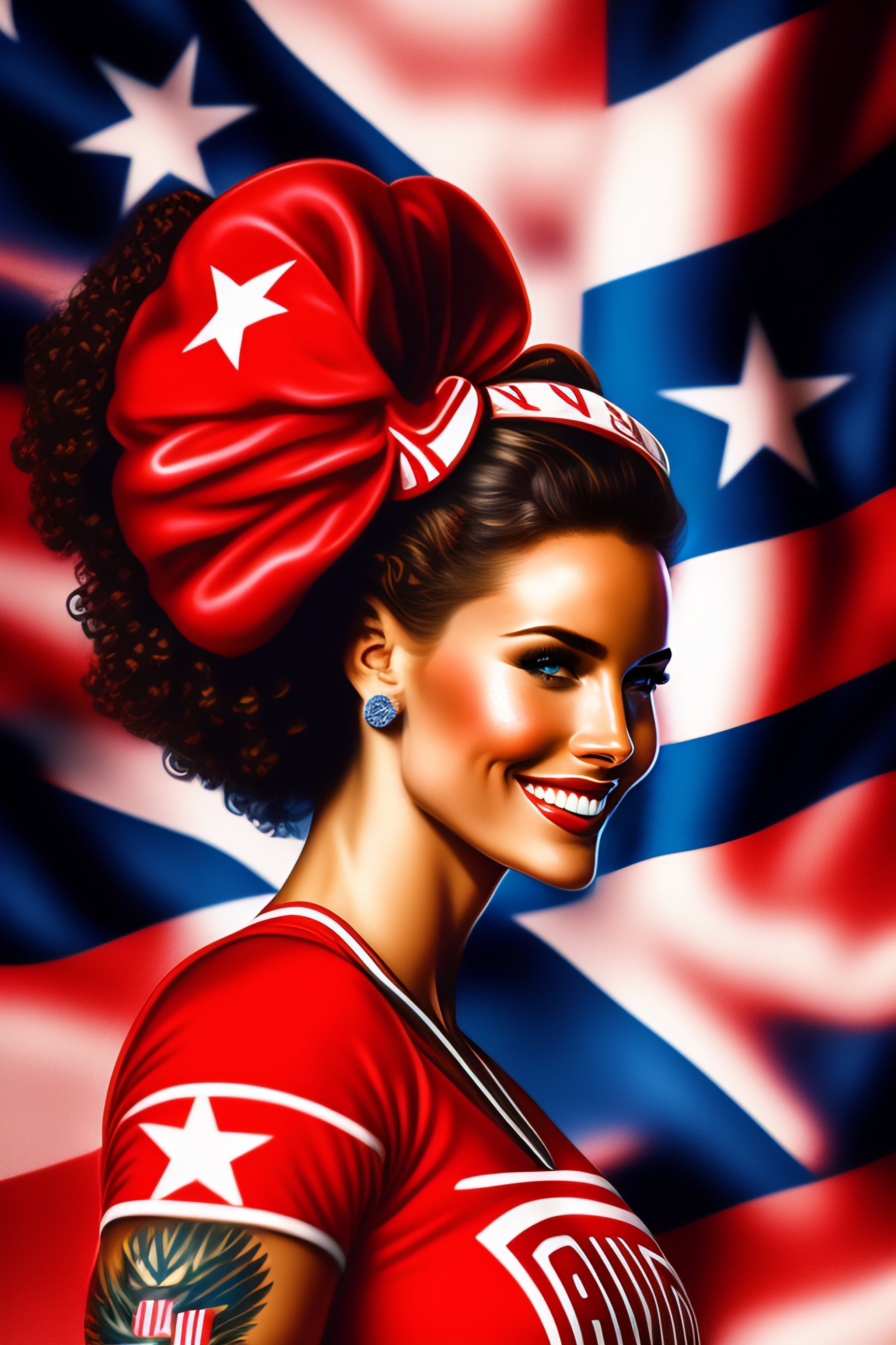 Lexica Propaganda Logo Pretty Cheerleader Us Flag Tattoos Smile