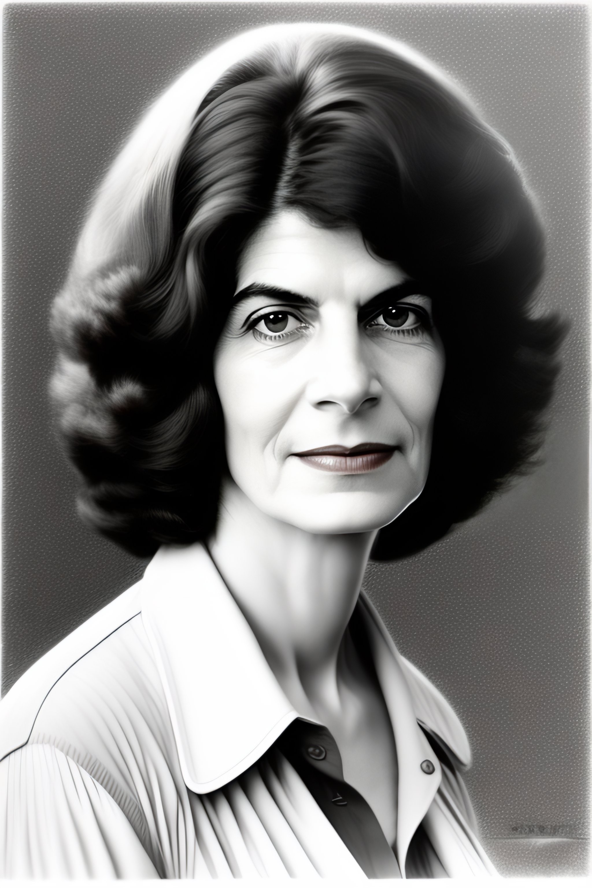 Lexica - Line drawing of Susan Sontag 1977