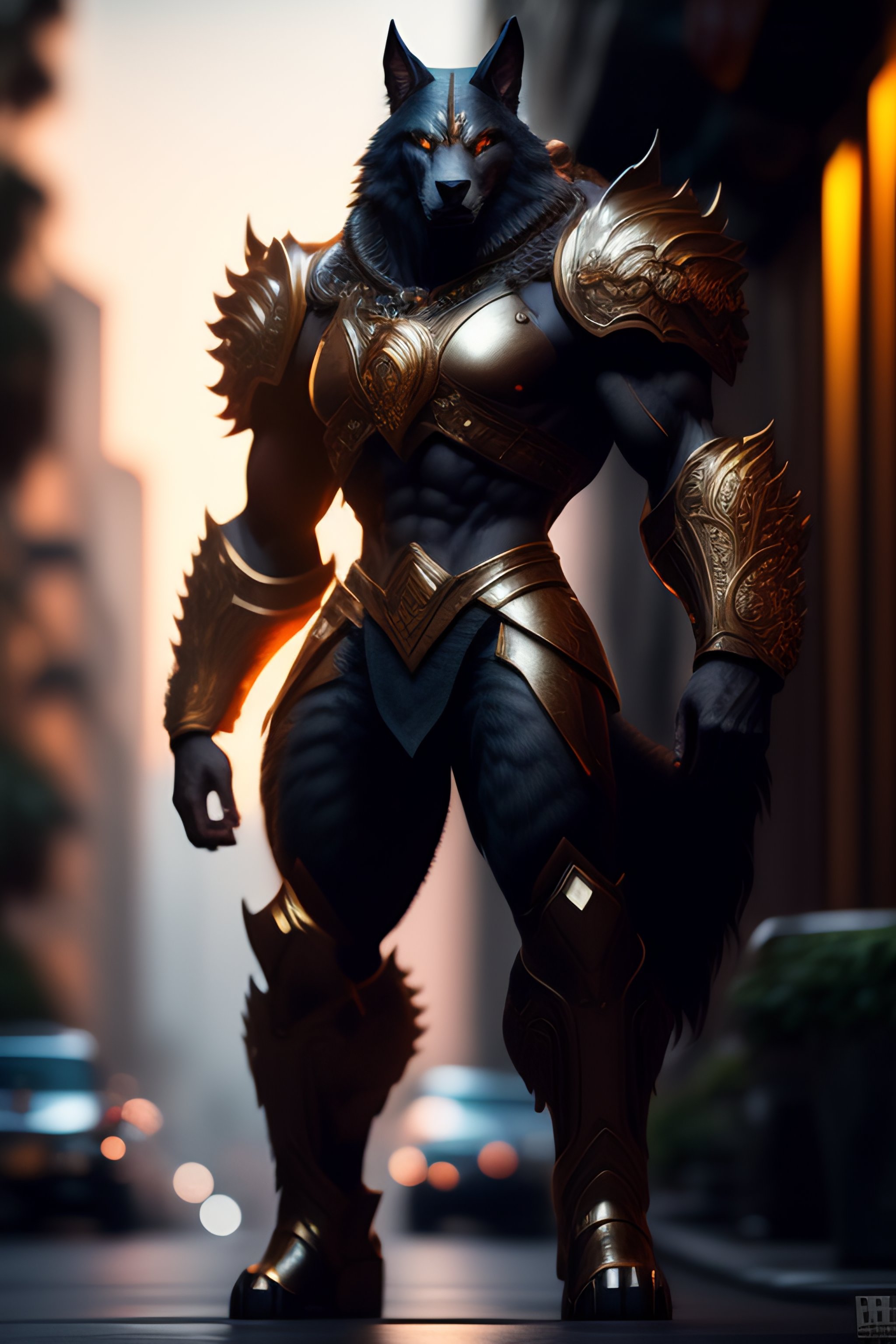 Lexica - A Werewolf walking through the streets of Rio de Janeiro full ...