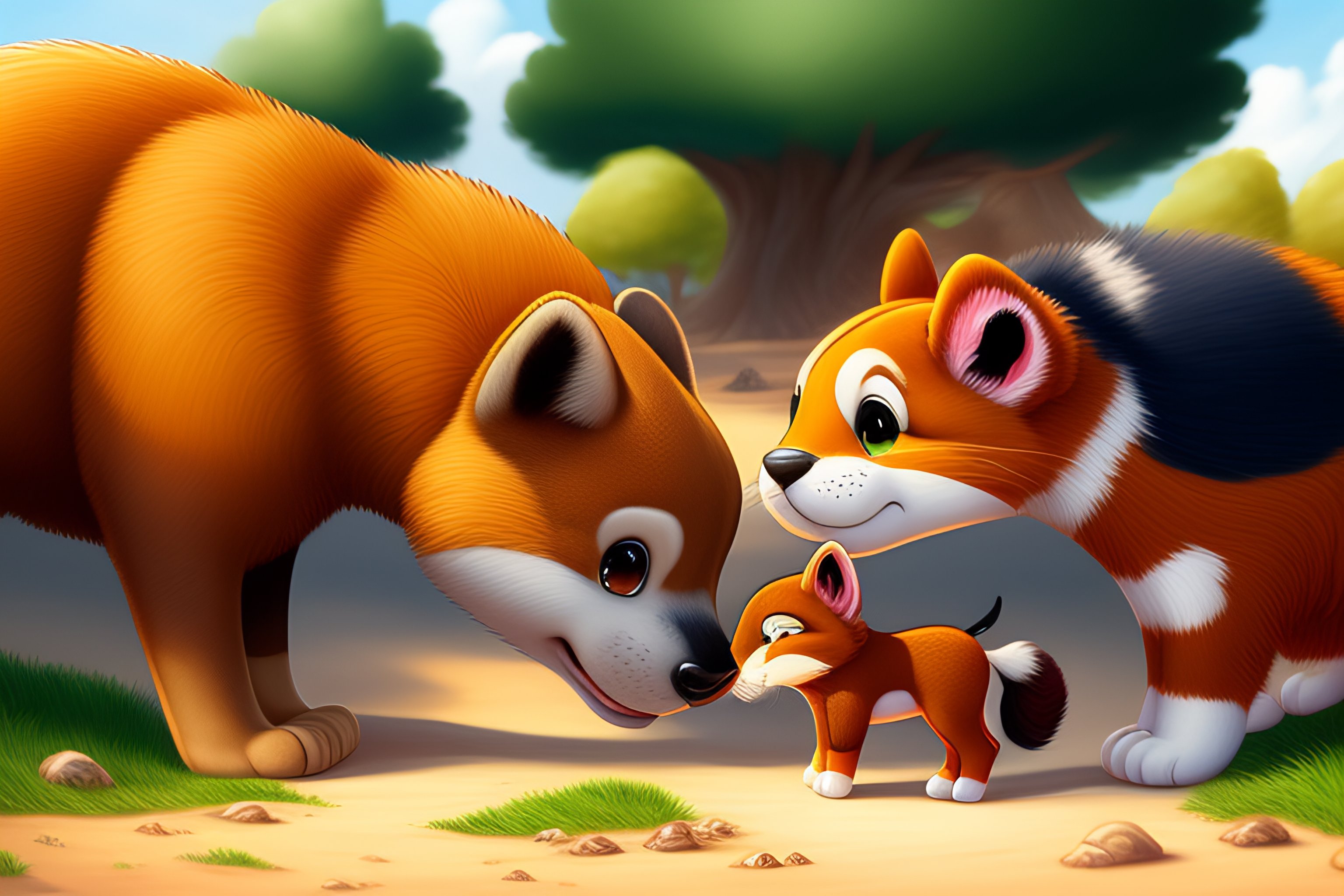 Lexica - A cartoon pictures of animalsPlaying race with each other, in ...