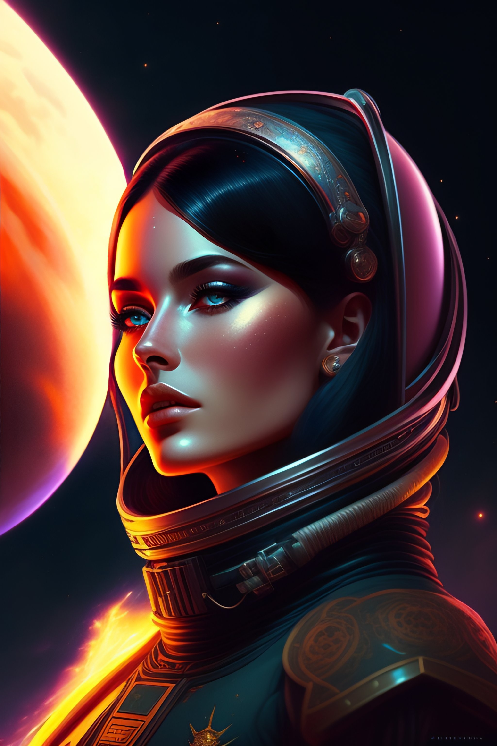 Lexica - Portrait dark fantasy cosmonaut, in ruined ancient cosmic base ...
