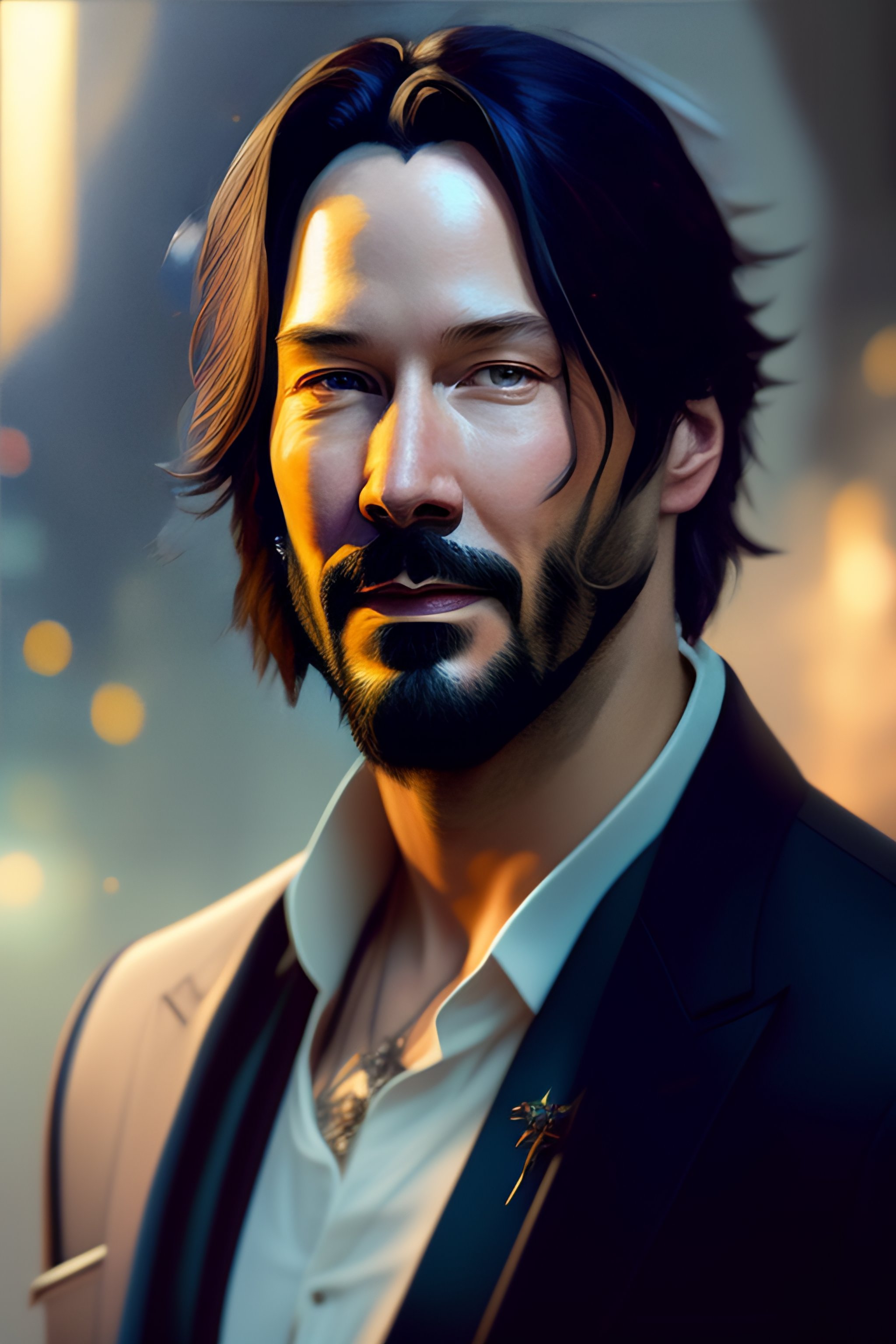 Lexica - Highly detailed portrait of keanu reeves, stephen bliss ...