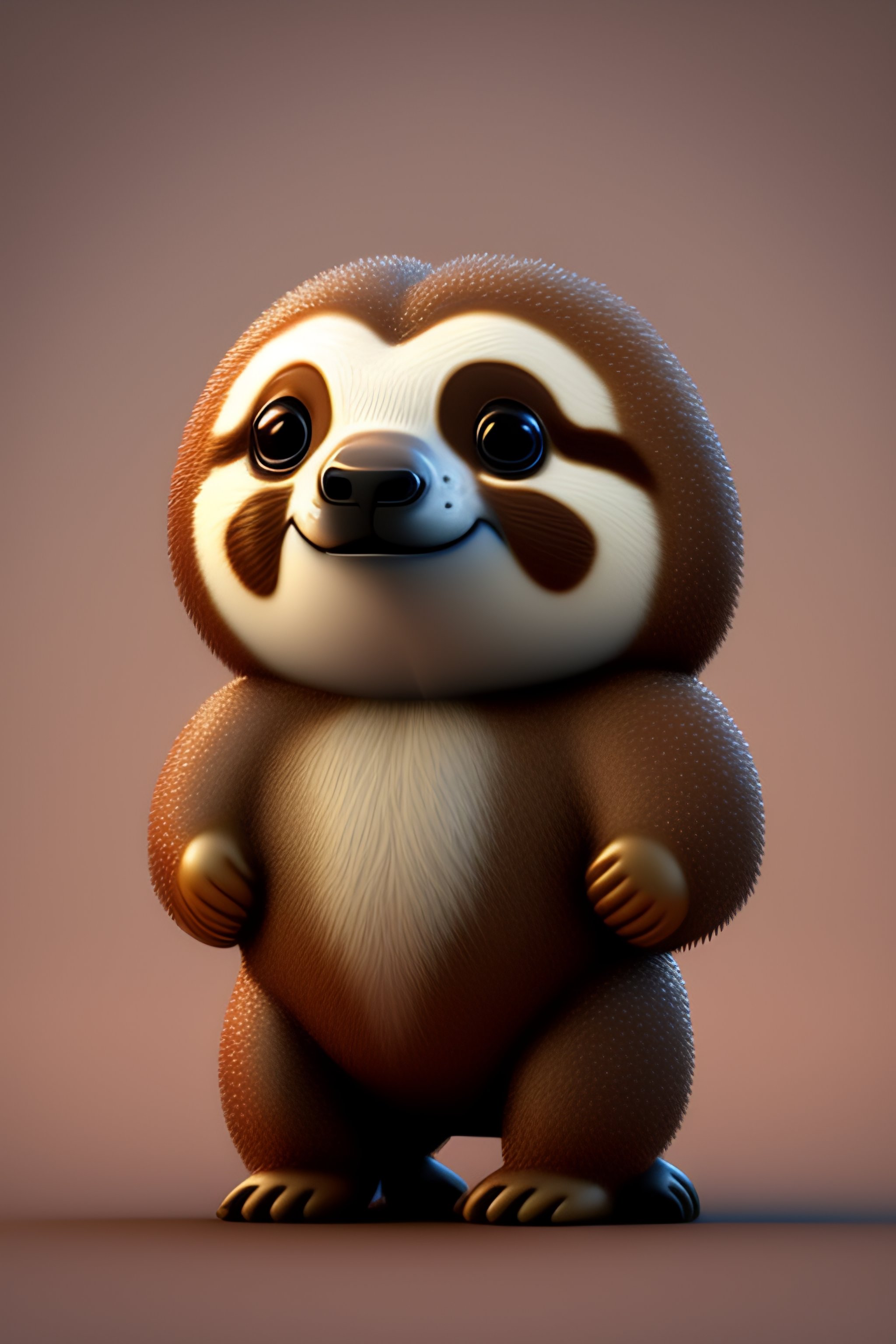 Lexica - 3d render of cartoon cute sloth pop