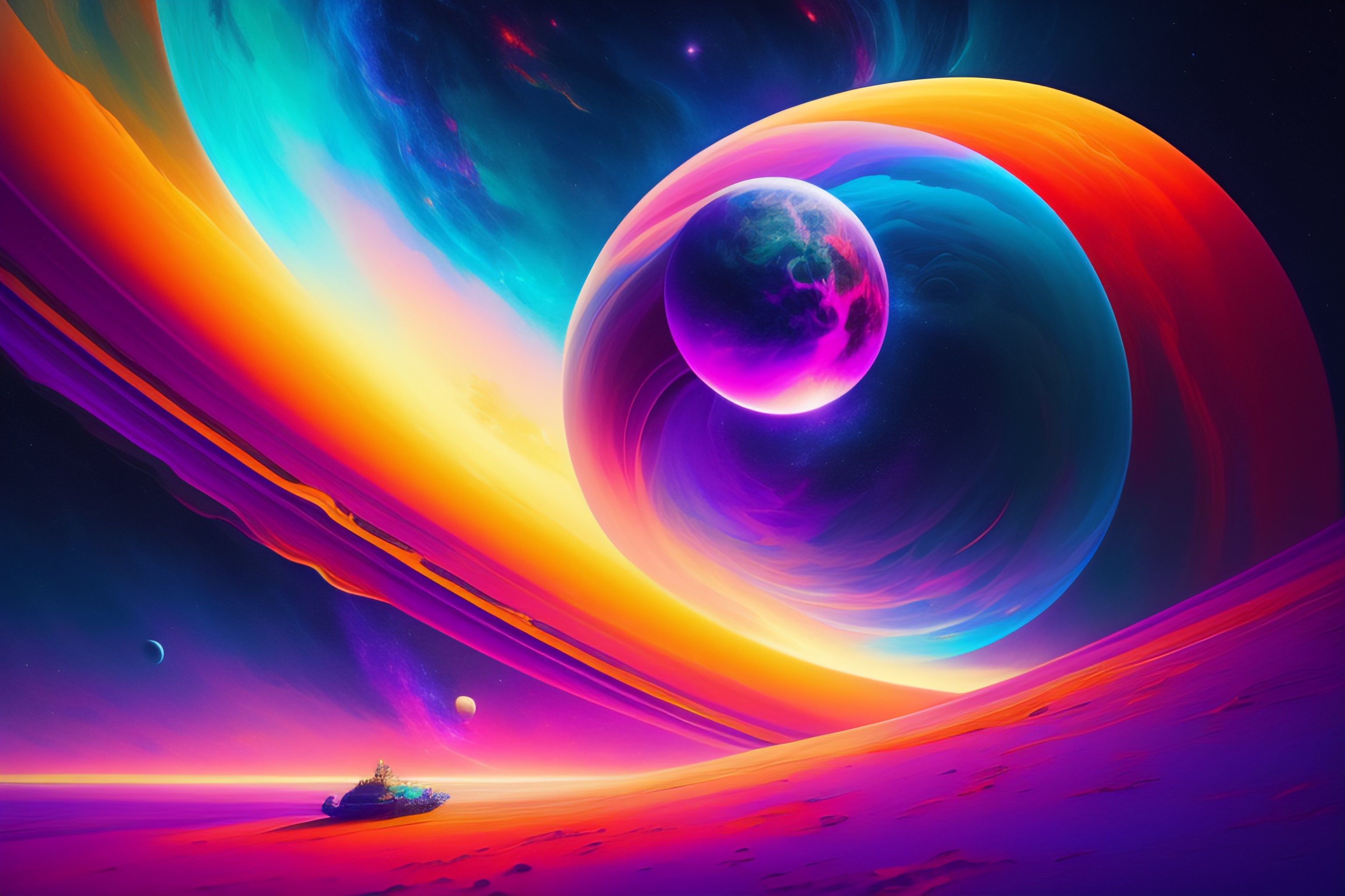 Lexica - Cosmos orbit, highly saturated colors, detailed illustration ...