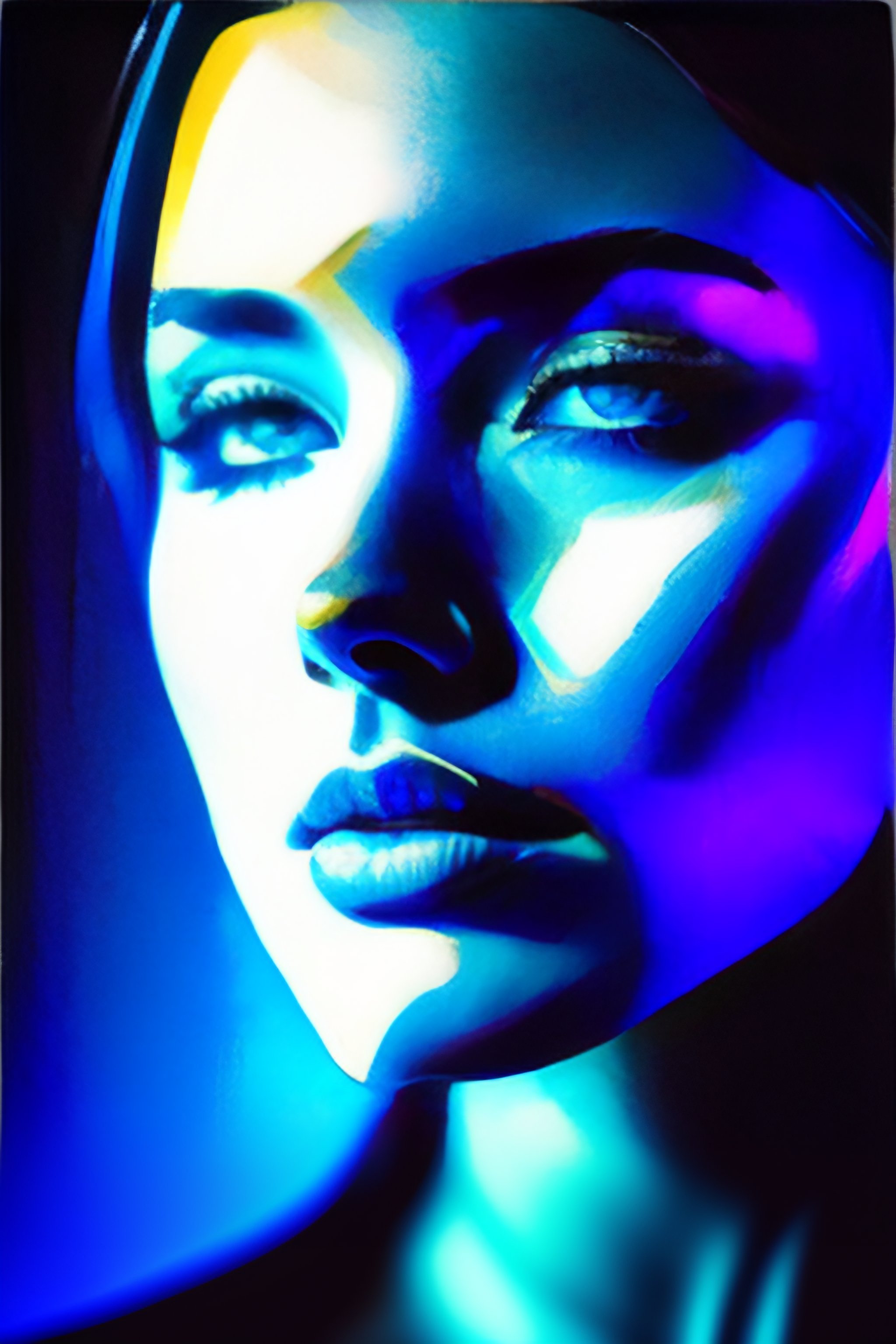 Lexica - Blacklight face, exposure, mysterious, tape photo, processing ...