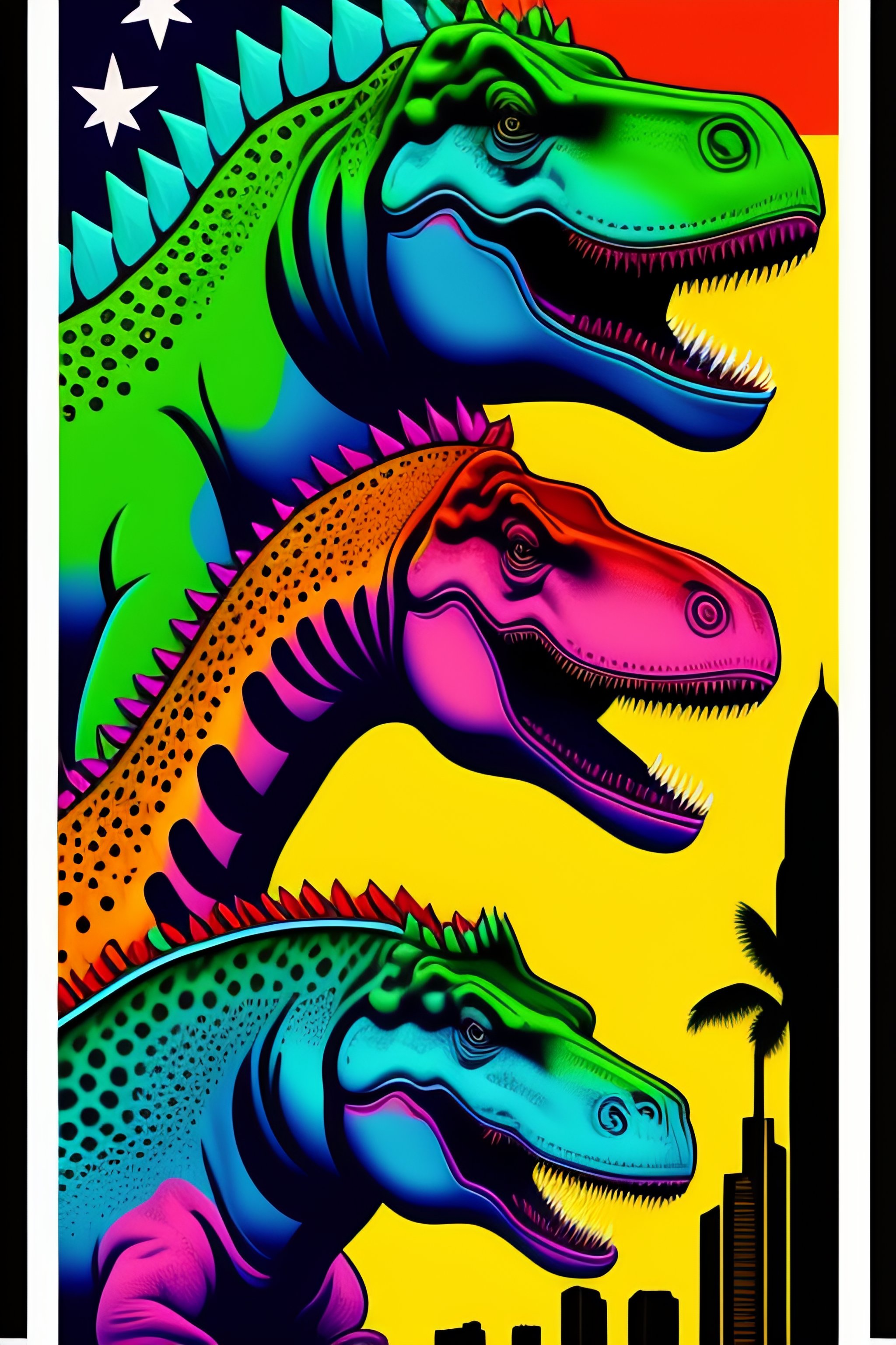 Lexica - Dinosaurs pop art poster