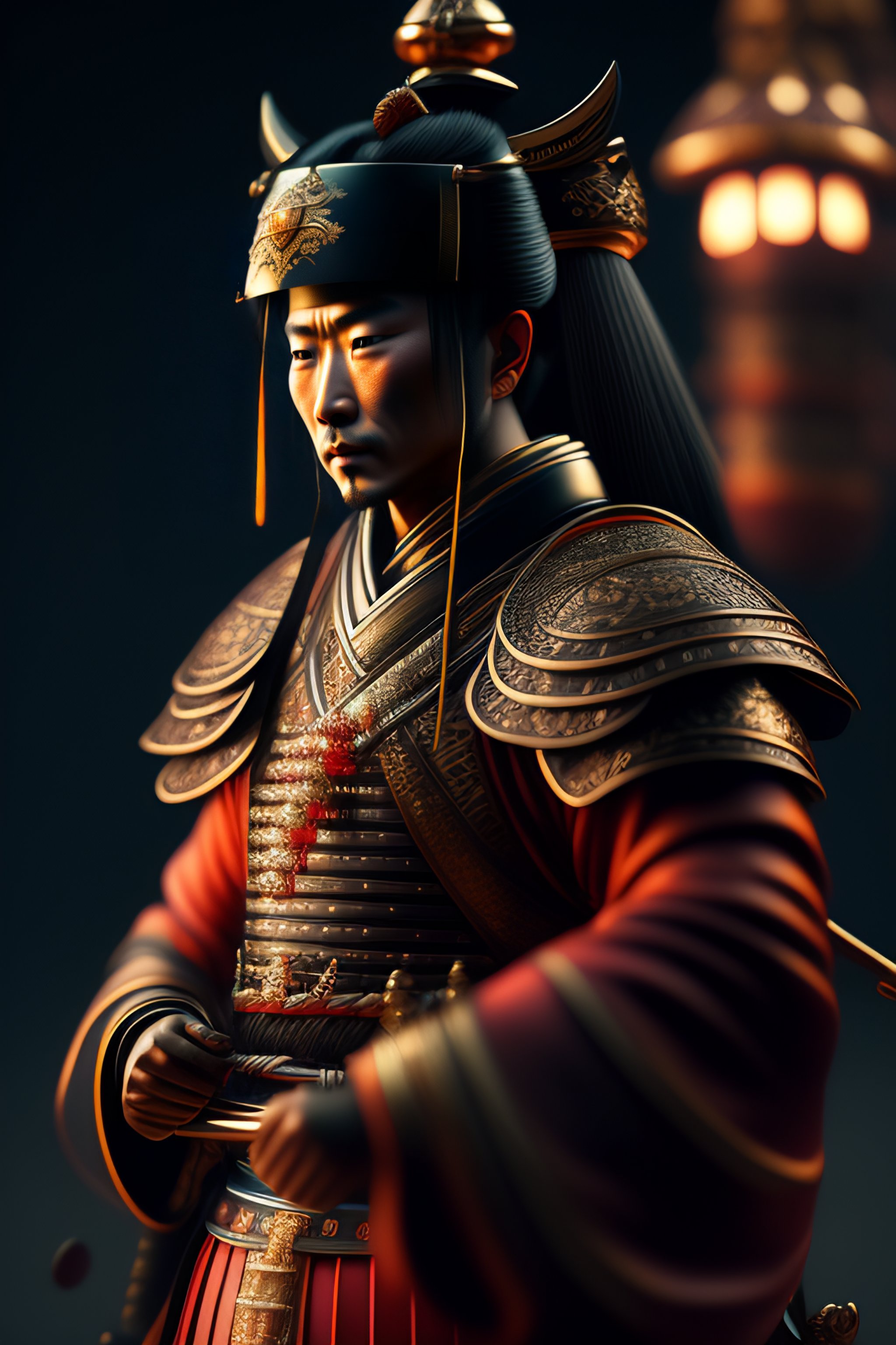 Lexica - Japanese samurai Mobile phone, centred, night time, octane ...